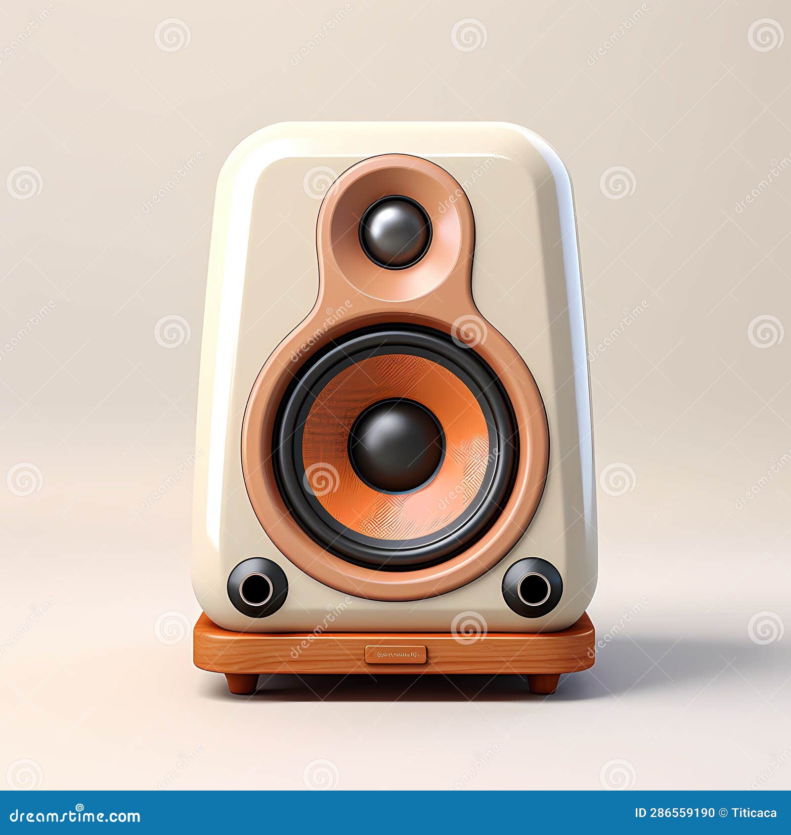 3D Model Icon of Speaker on Wood Platform Stock Illustration ...