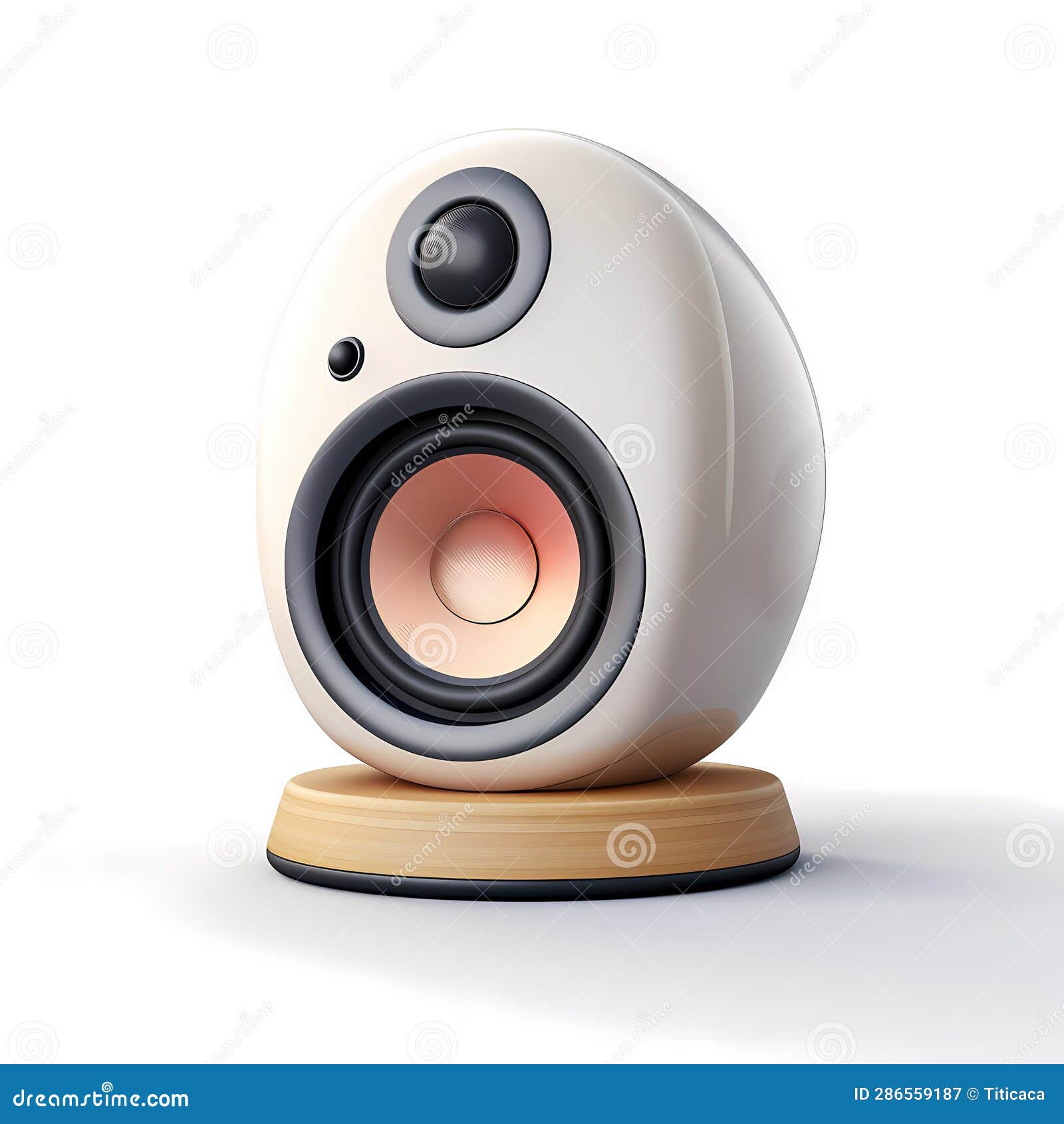 3D Model Icon Of Speaker On Wood Platform Royalty-Free Stock Photo ...
