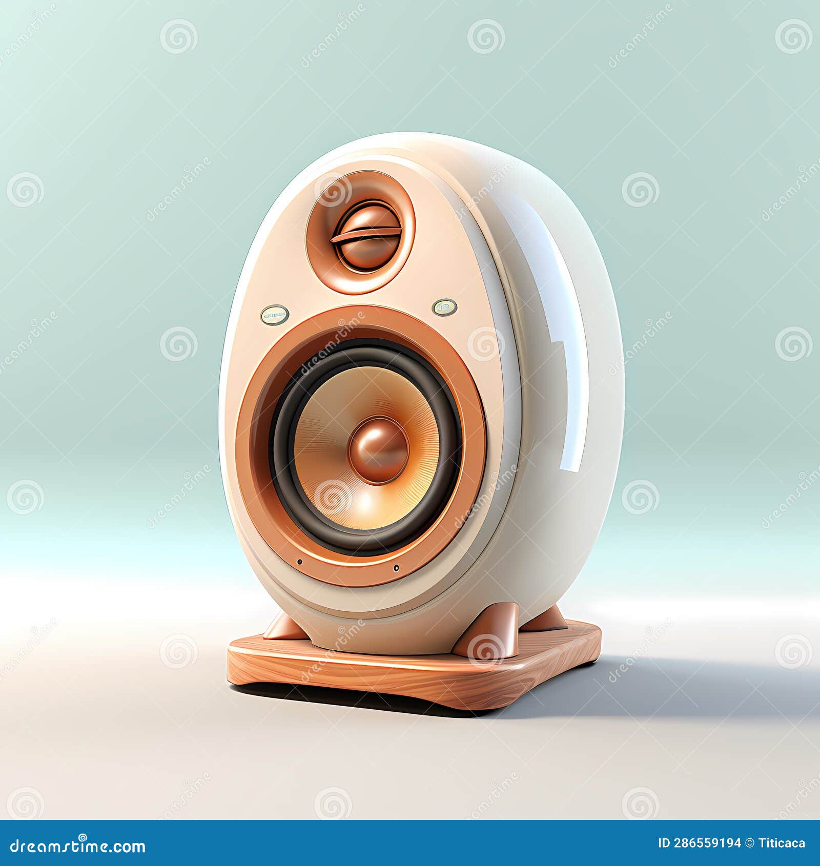 3D Model Icon of Speaker on Wood Platform Stock Illustration ...