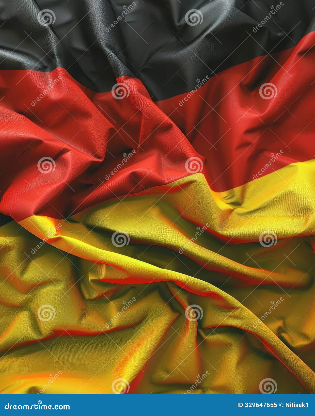 3D Model Illustration of the German Flag with a Dynamic Folded Fabric ...