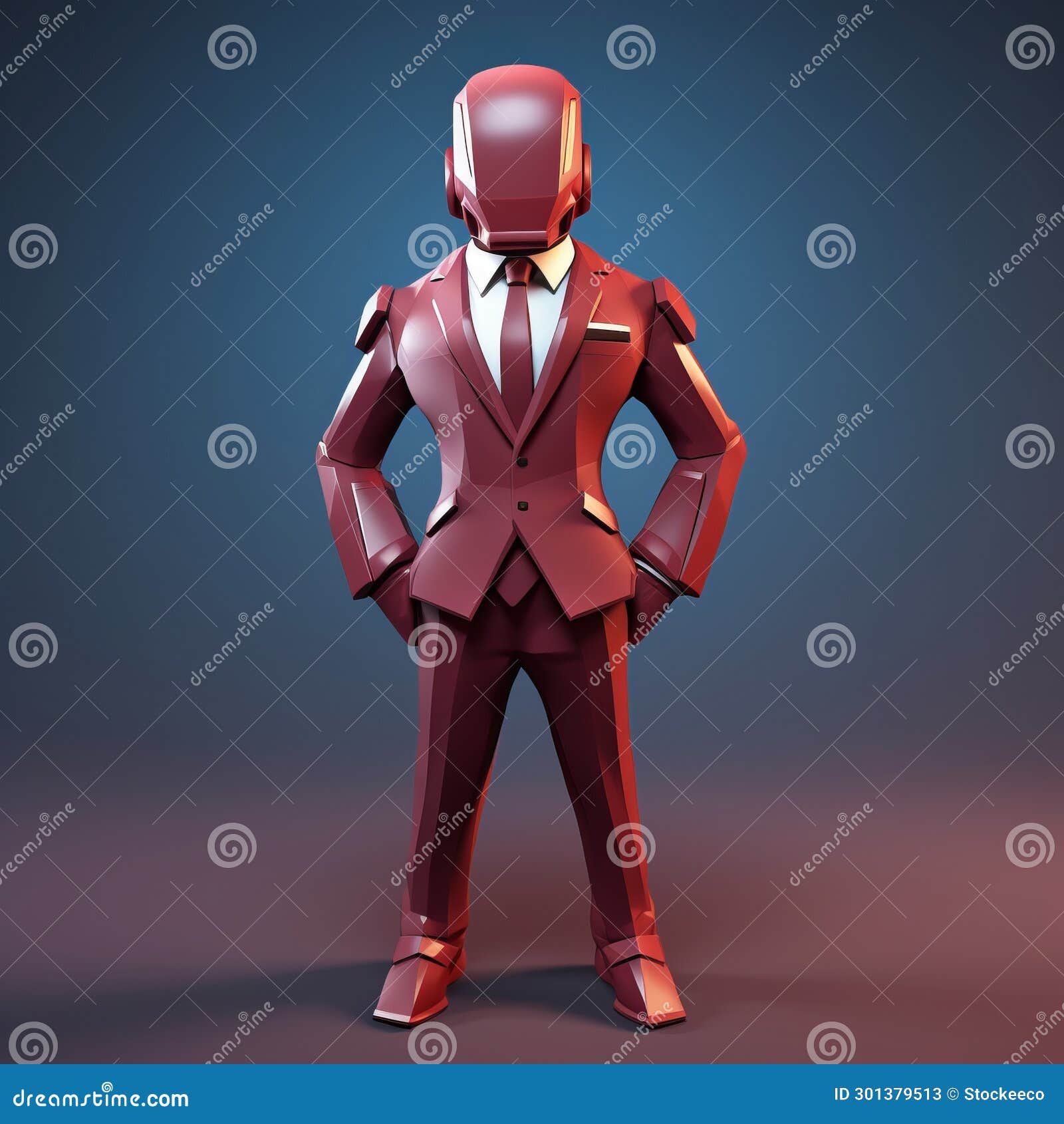 3d Anime Character Model in Light Maroon and Crimson Suit Stock ...