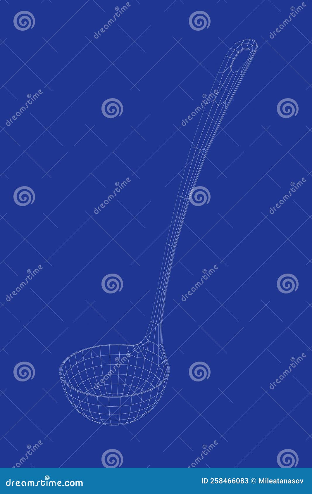3D model of ladle stock illustration. Illustration of spoon - 258466083