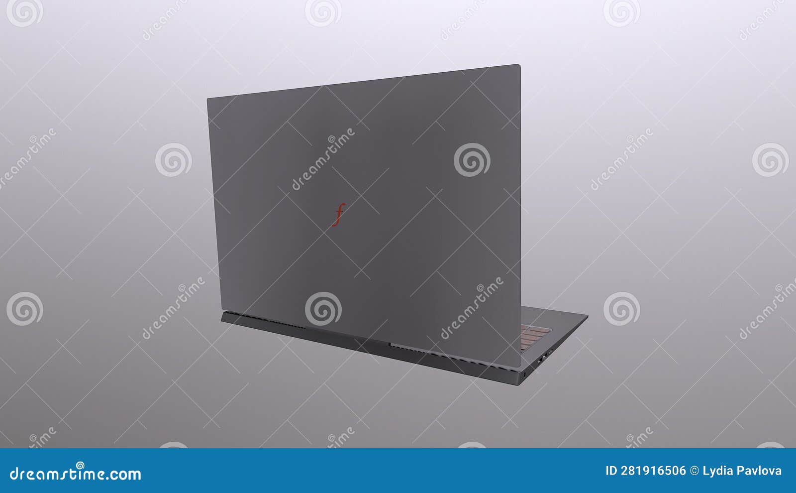 3d Model Laptop on White Background Stock Illustration - Illustration ...