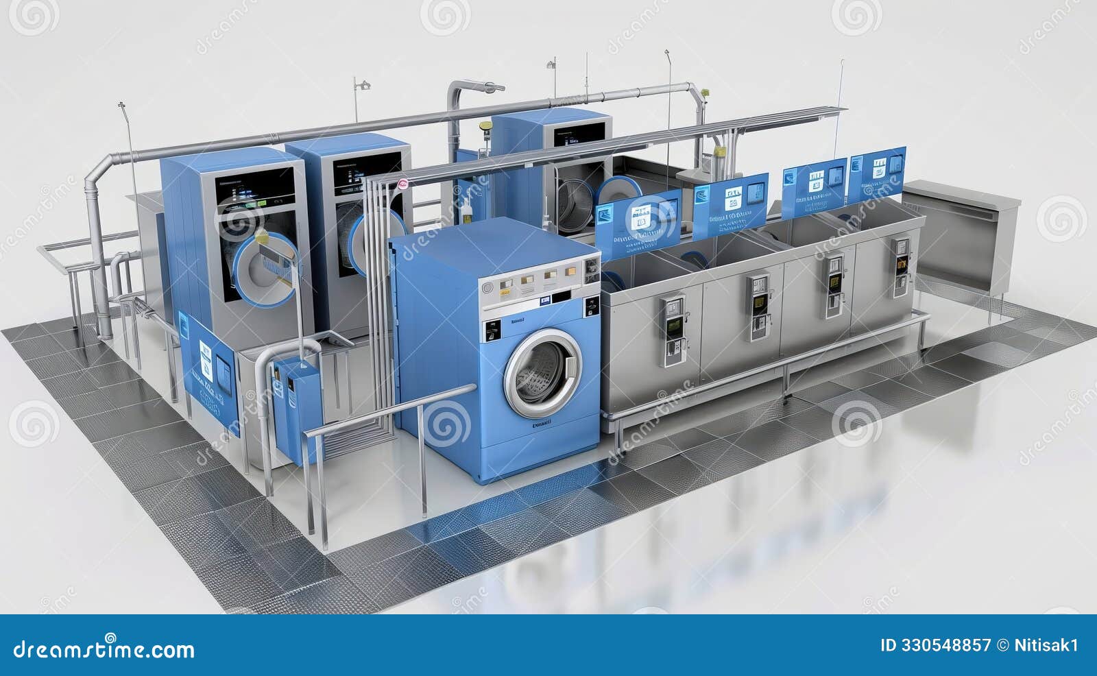 3D Model of Laundry Workflow Management Software for Commercial ...