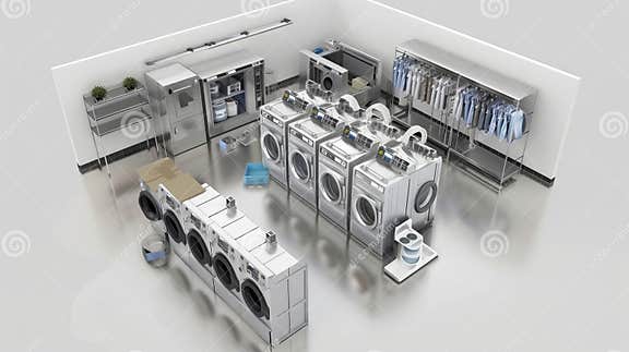 3D Model of Laundry Workflow Management Software for Commercial ...