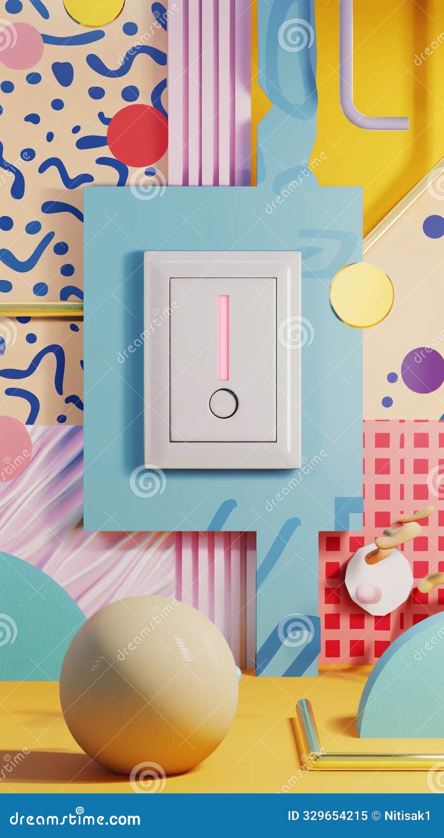 72 3D Model Of A Light Switch Icon With A Colorful Illustrated ...