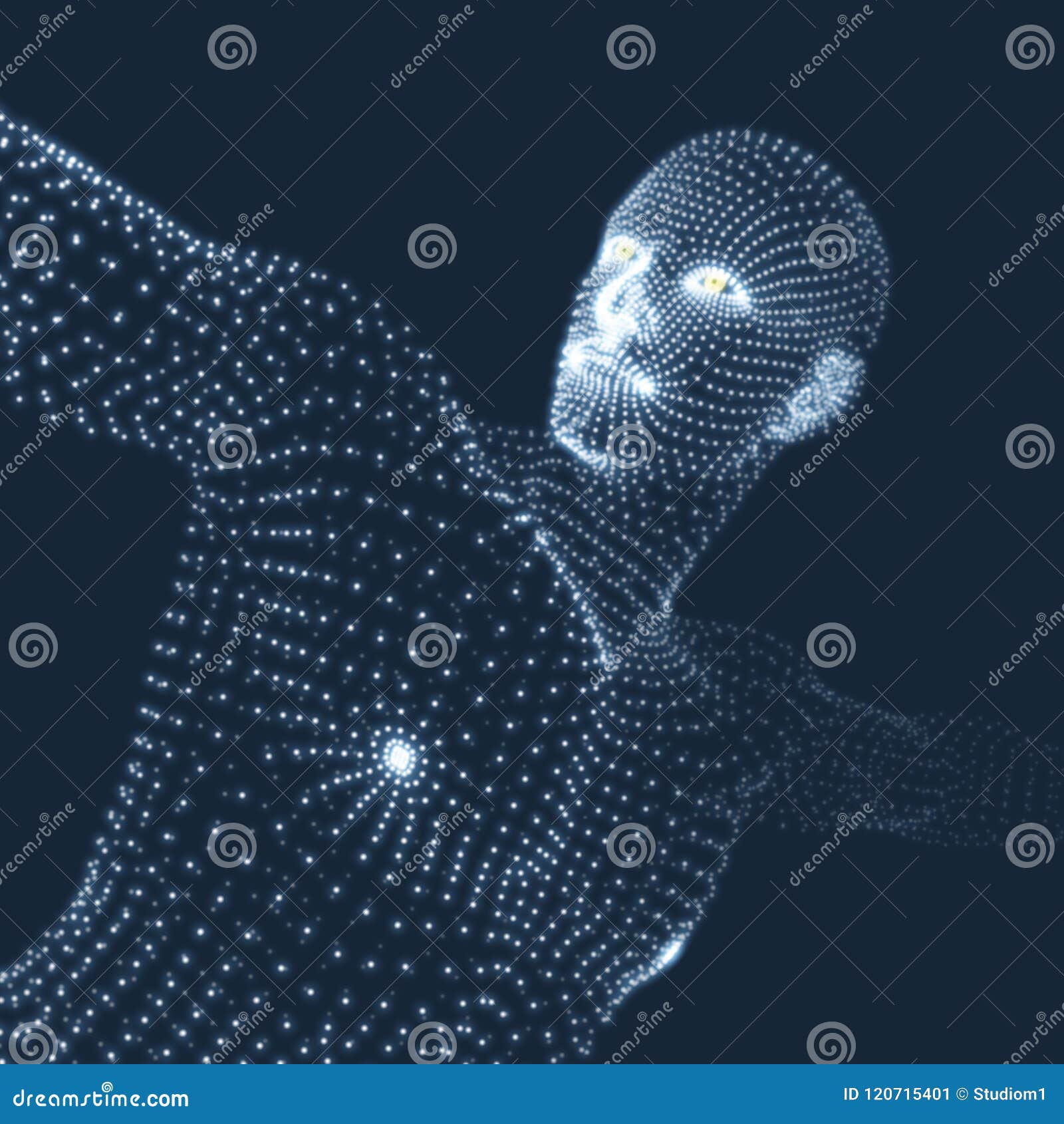 3D Model of Man. Human Body. Design Element Stock Vector - Illustration ...