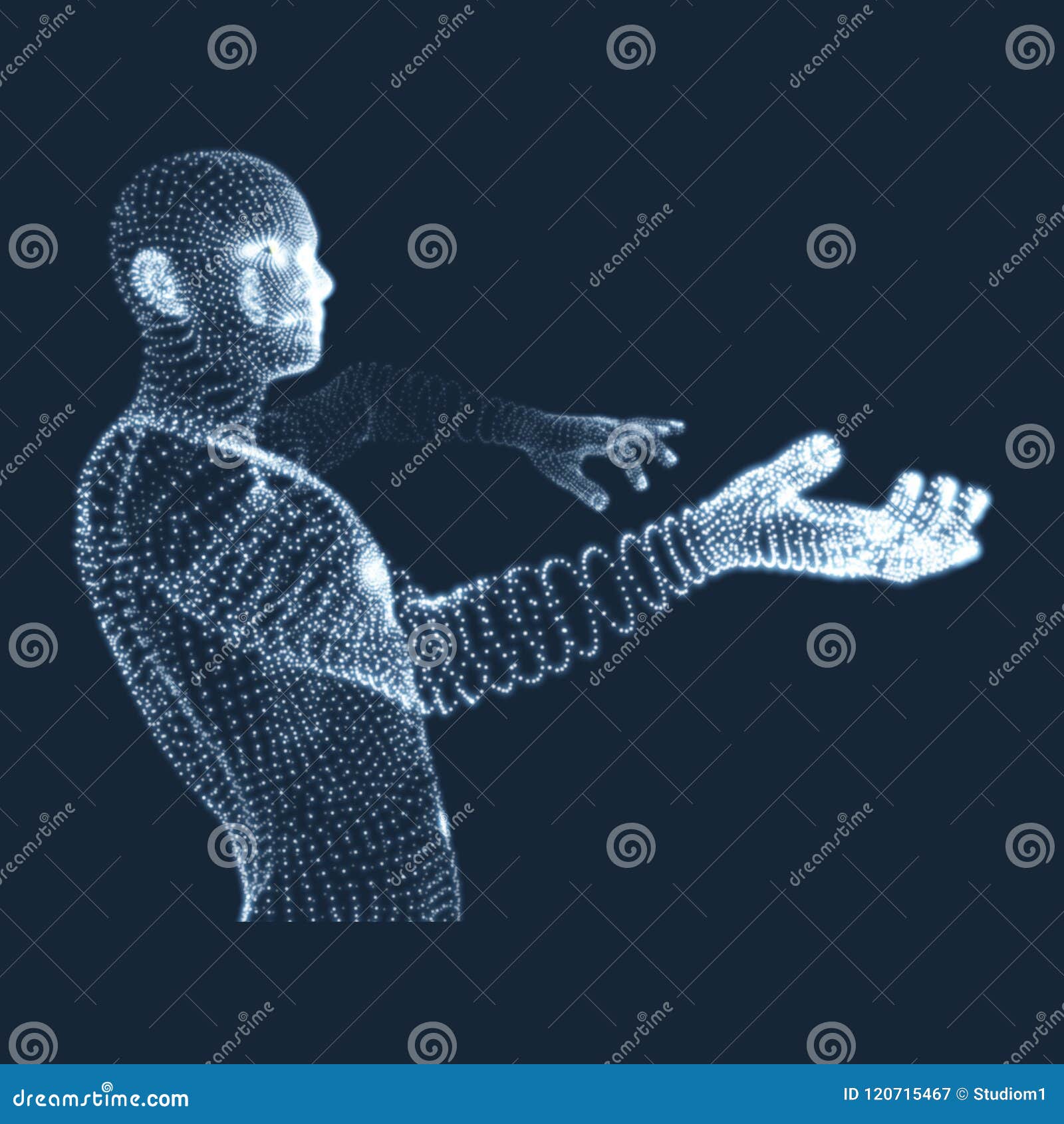 3D Model of Man. Human Body. Design Element Stock Vector - Illustration ...