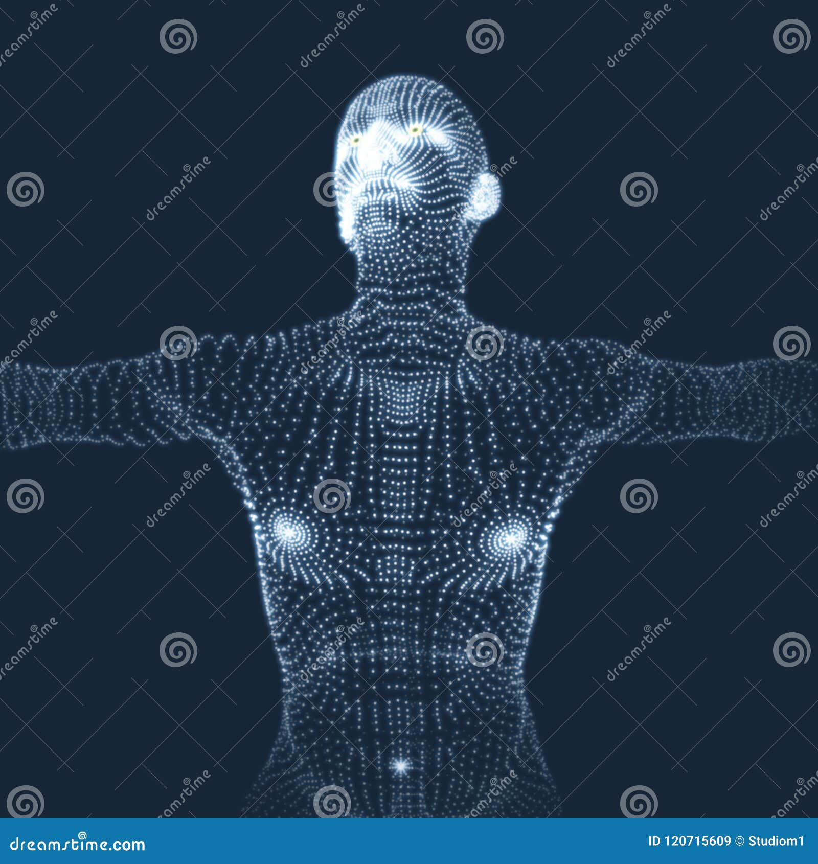3D Model of Man. Human Body. Design Element Stock Vector - Illustration ...