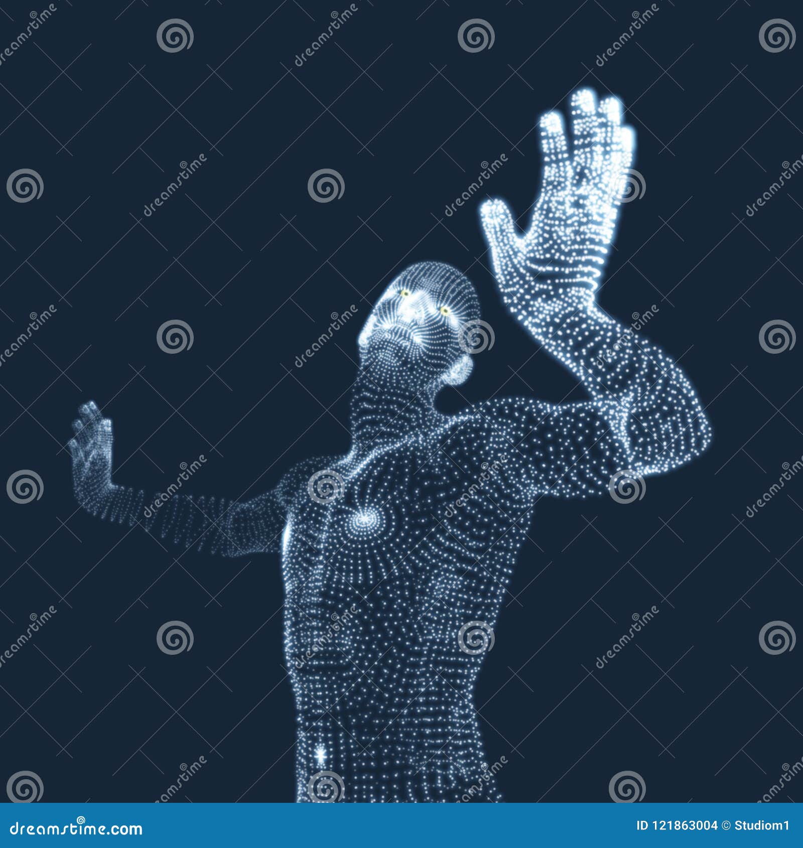 3D Model of Man. Human Body. Design Element Stock Vector - Illustration ...