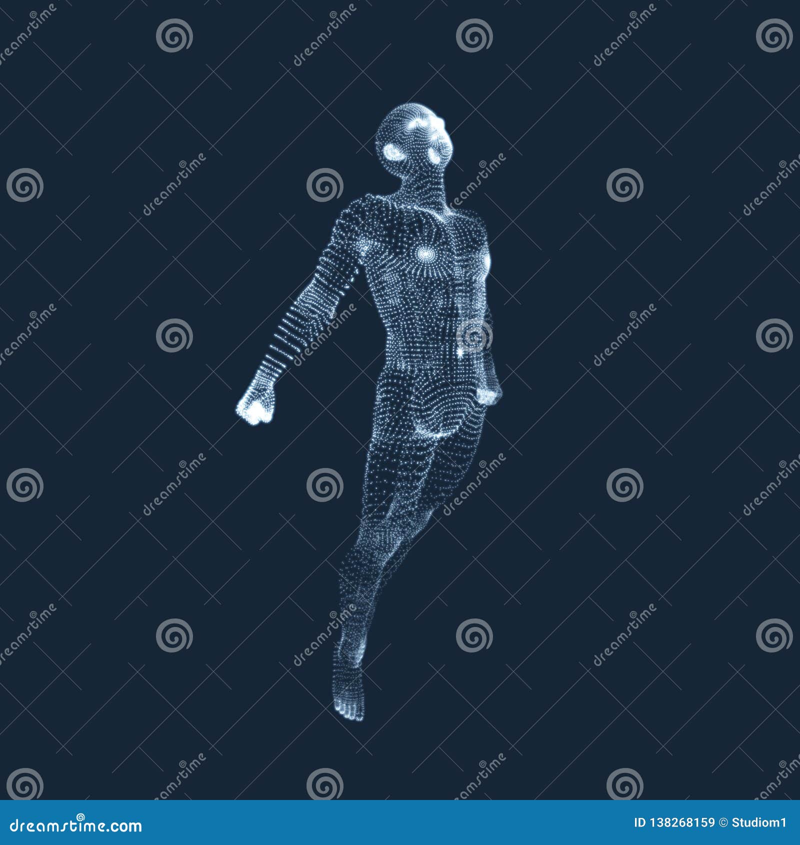 3D Model of Man. Human Body. Design Element Stock Vector - Illustration ...