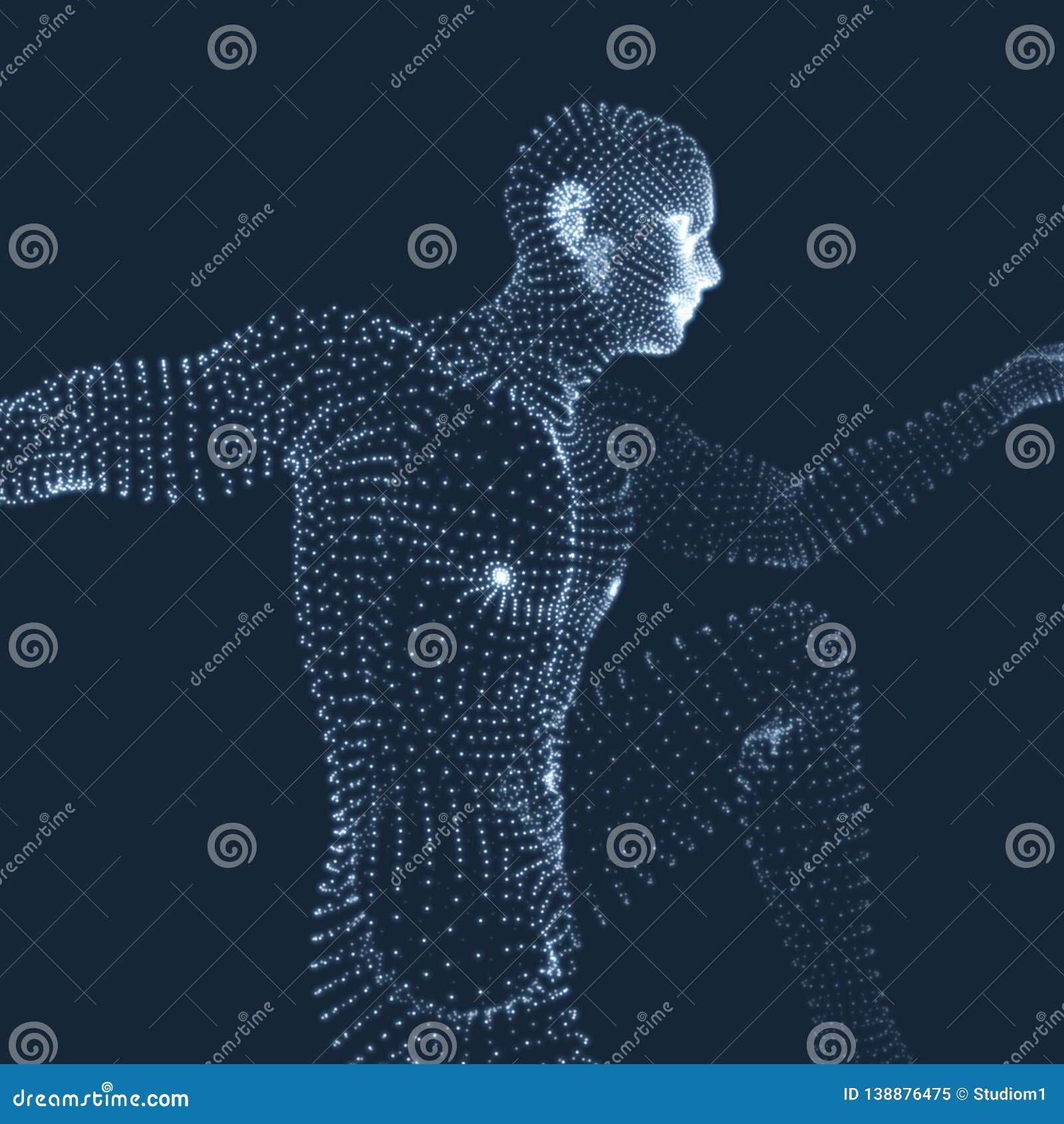 3D Model of Man. Human Body. Design Element Stock Vector - Illustration ...