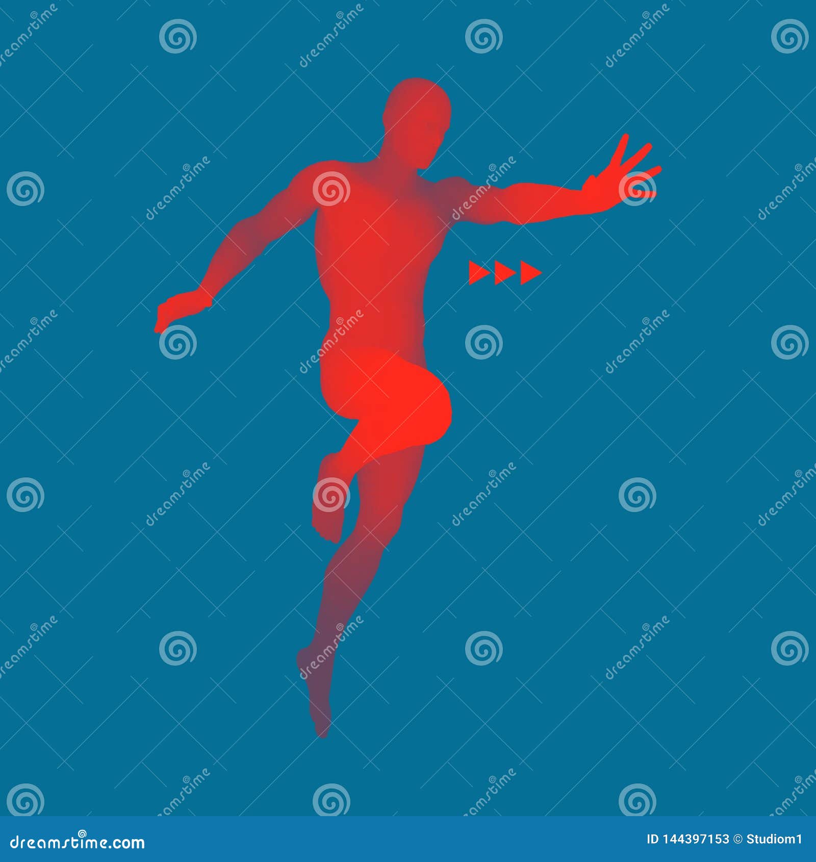 3D Model of Man. Human Body. Design Element Stock Vector - Illustration ...