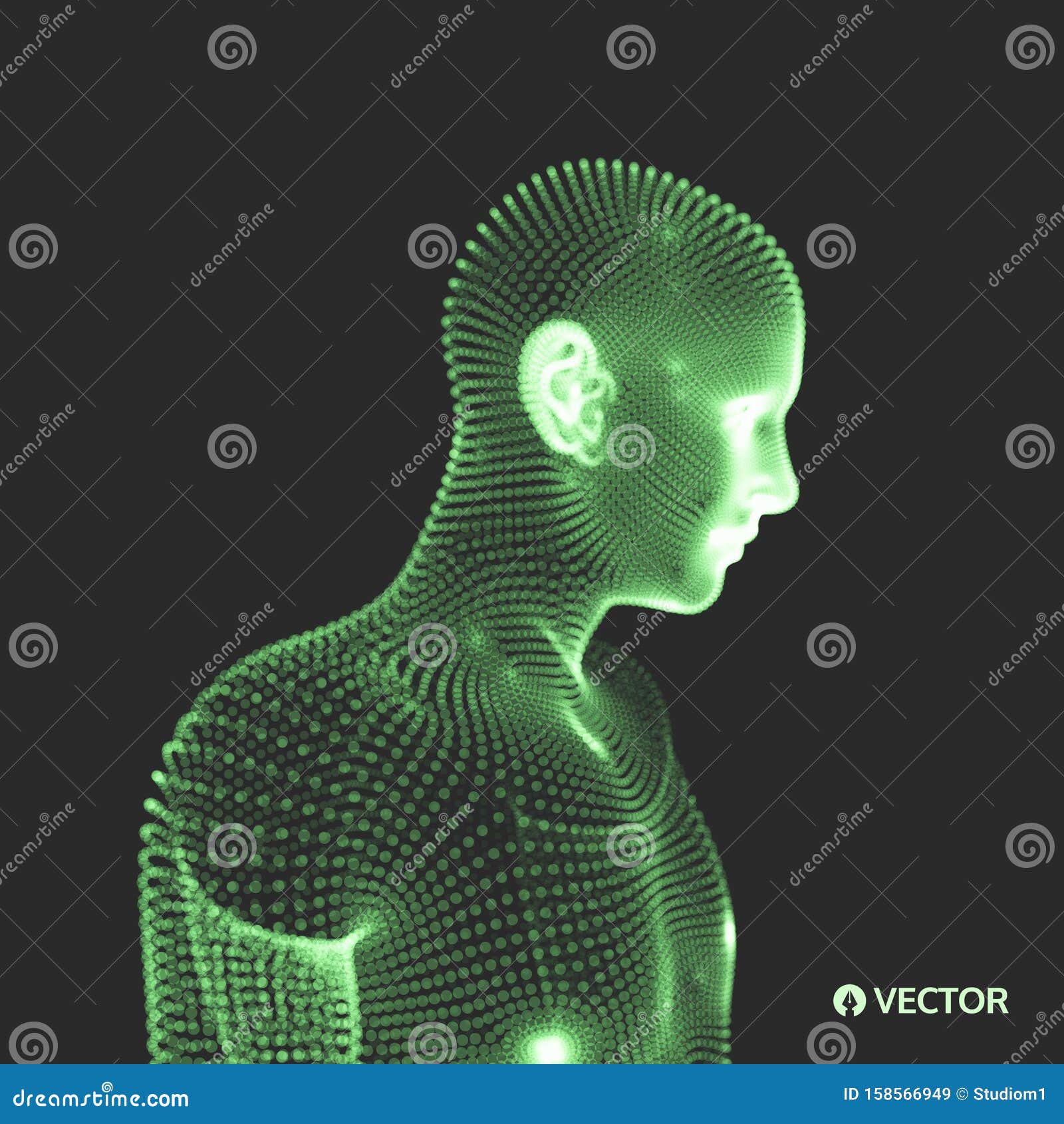3d Model of Man. Human Body. Design Element Stock Illustration ...