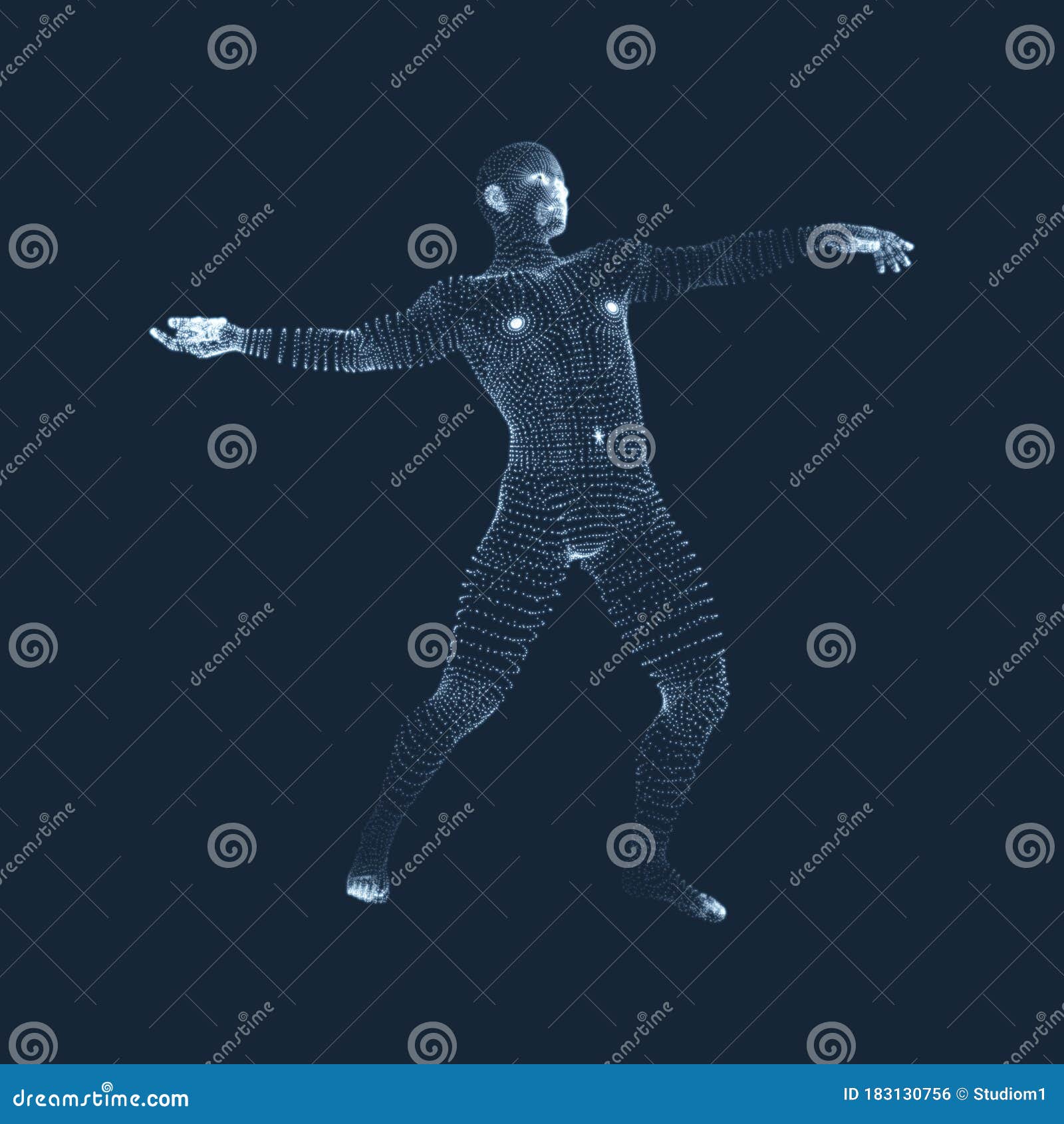 3D Model of Man. Human Body. Design Element Stock Vector - Illustration ...