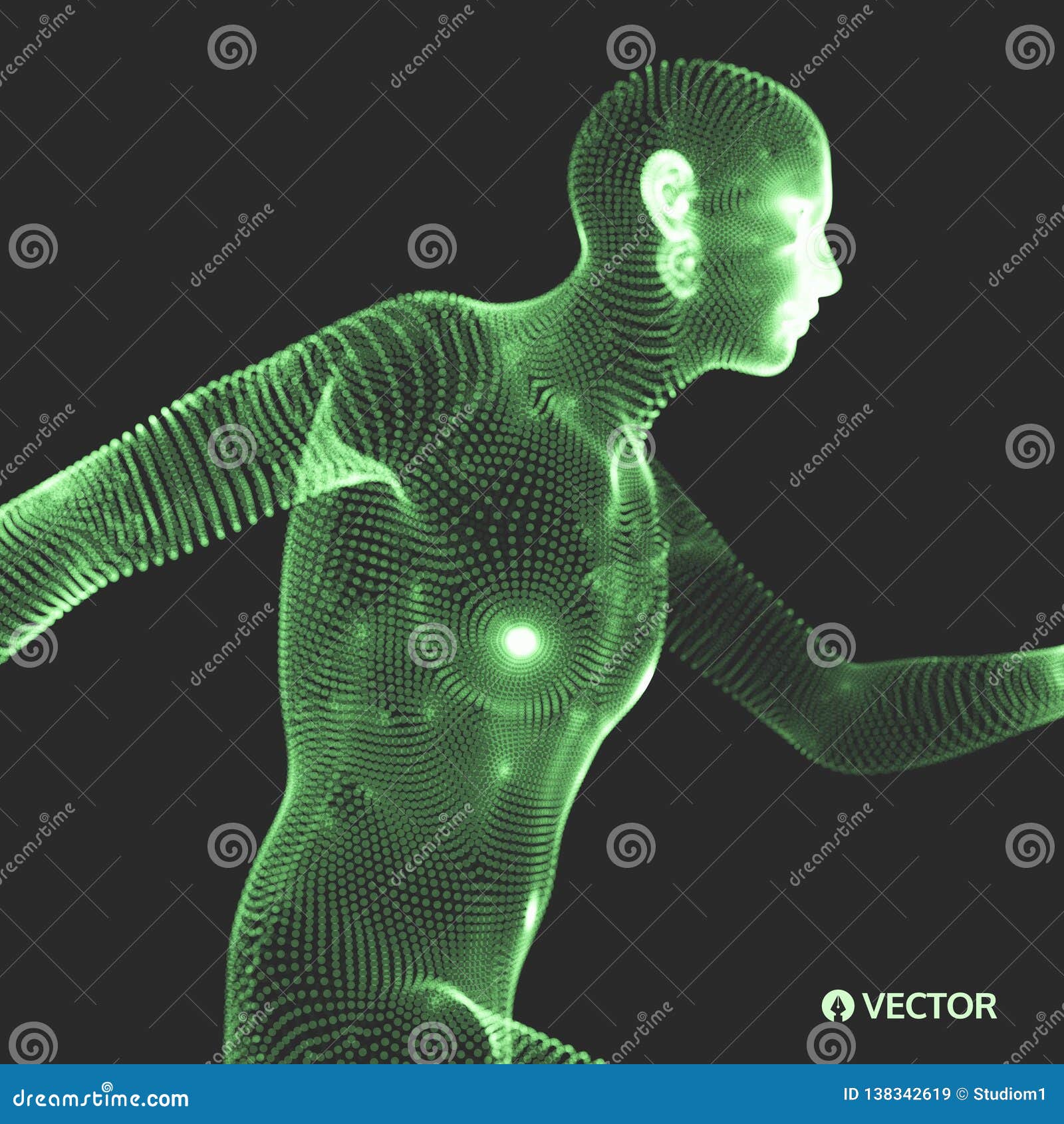 3d Model of Man. Human Body. Design Element Stock Vector - Illustration ...