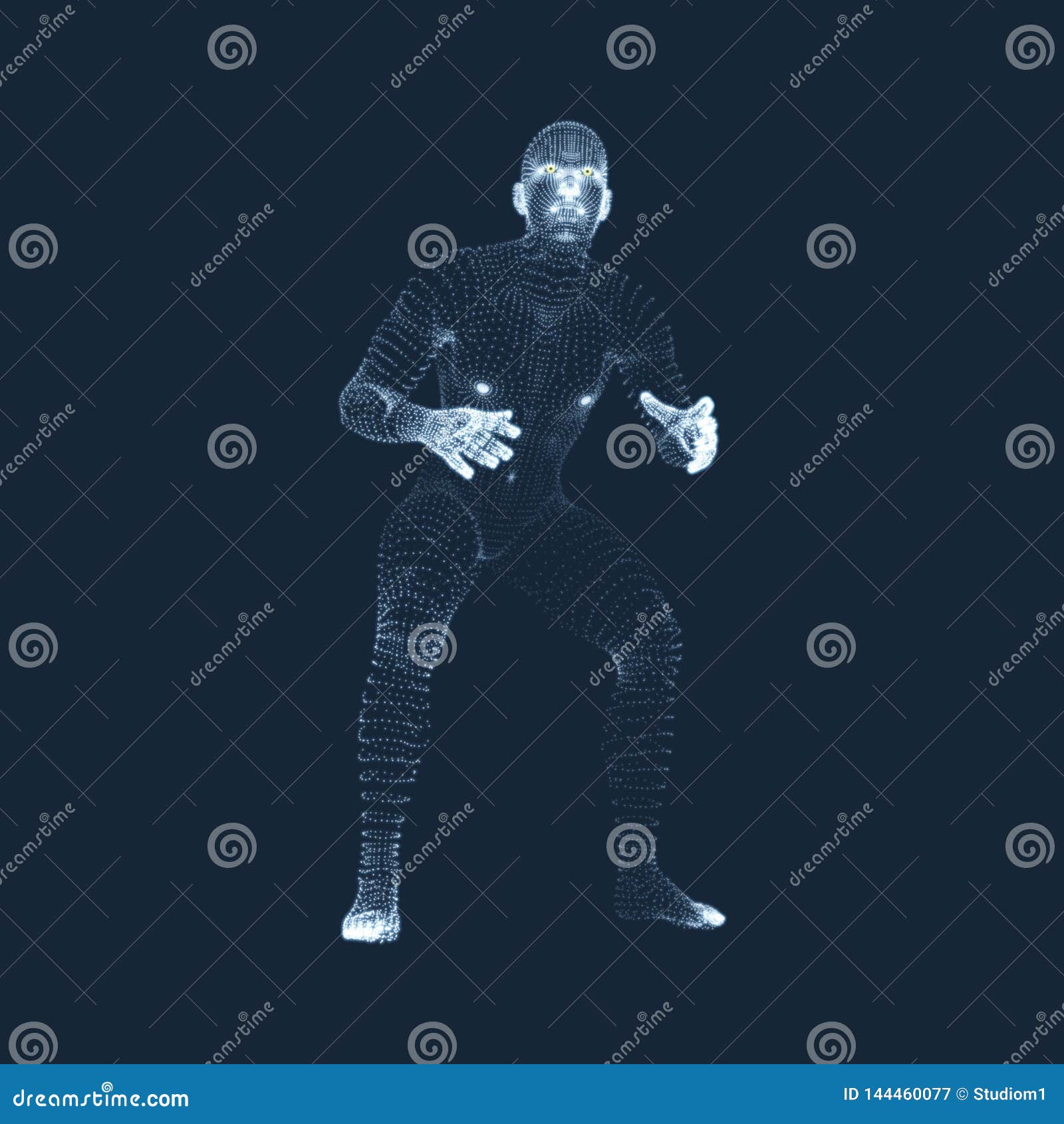3D Model of Man. Human Body. Design Element Stock Vector - Illustration ...