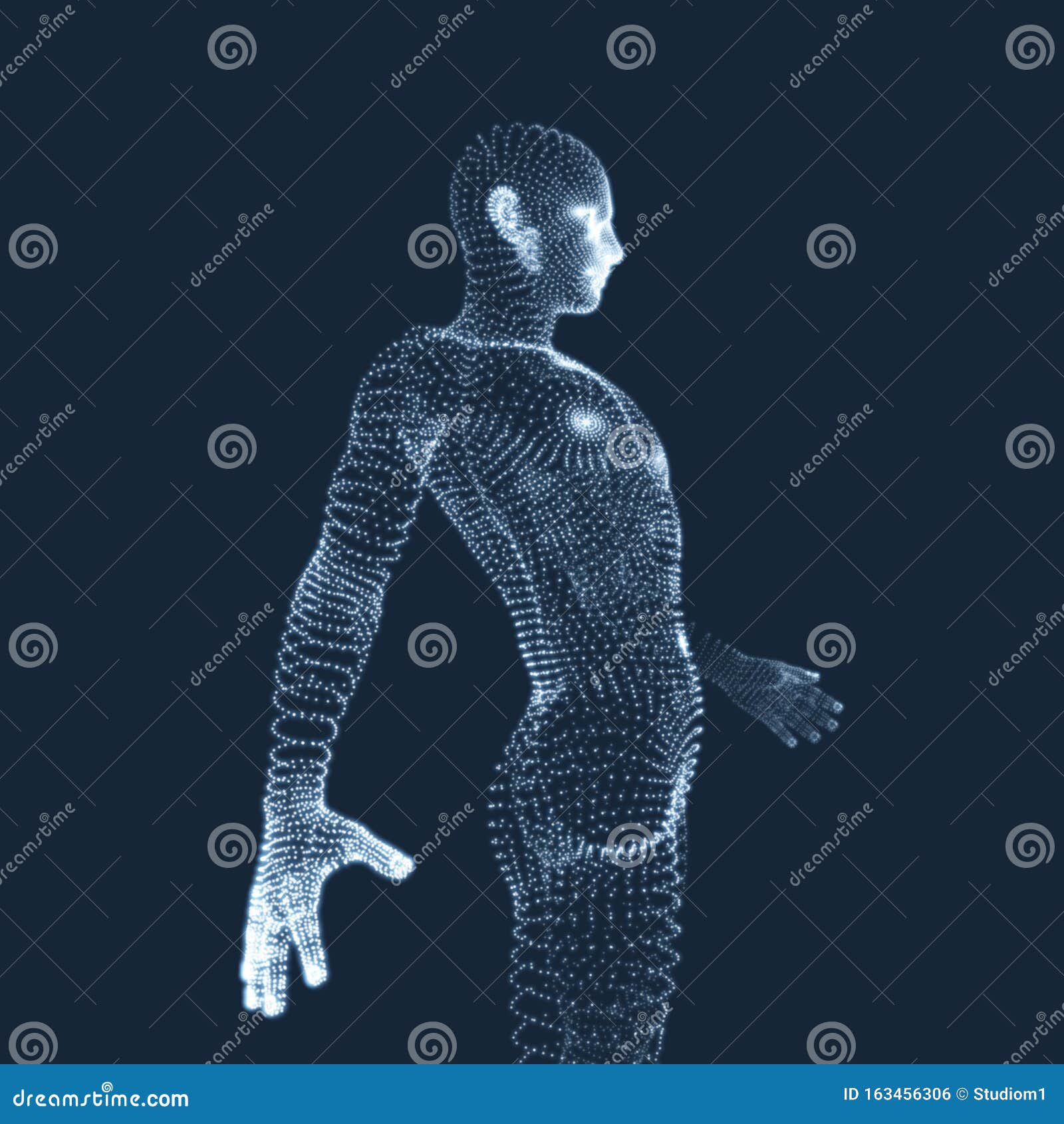 3D Model of Man. Human Body. Design Element Stock Vector - Illustration ...