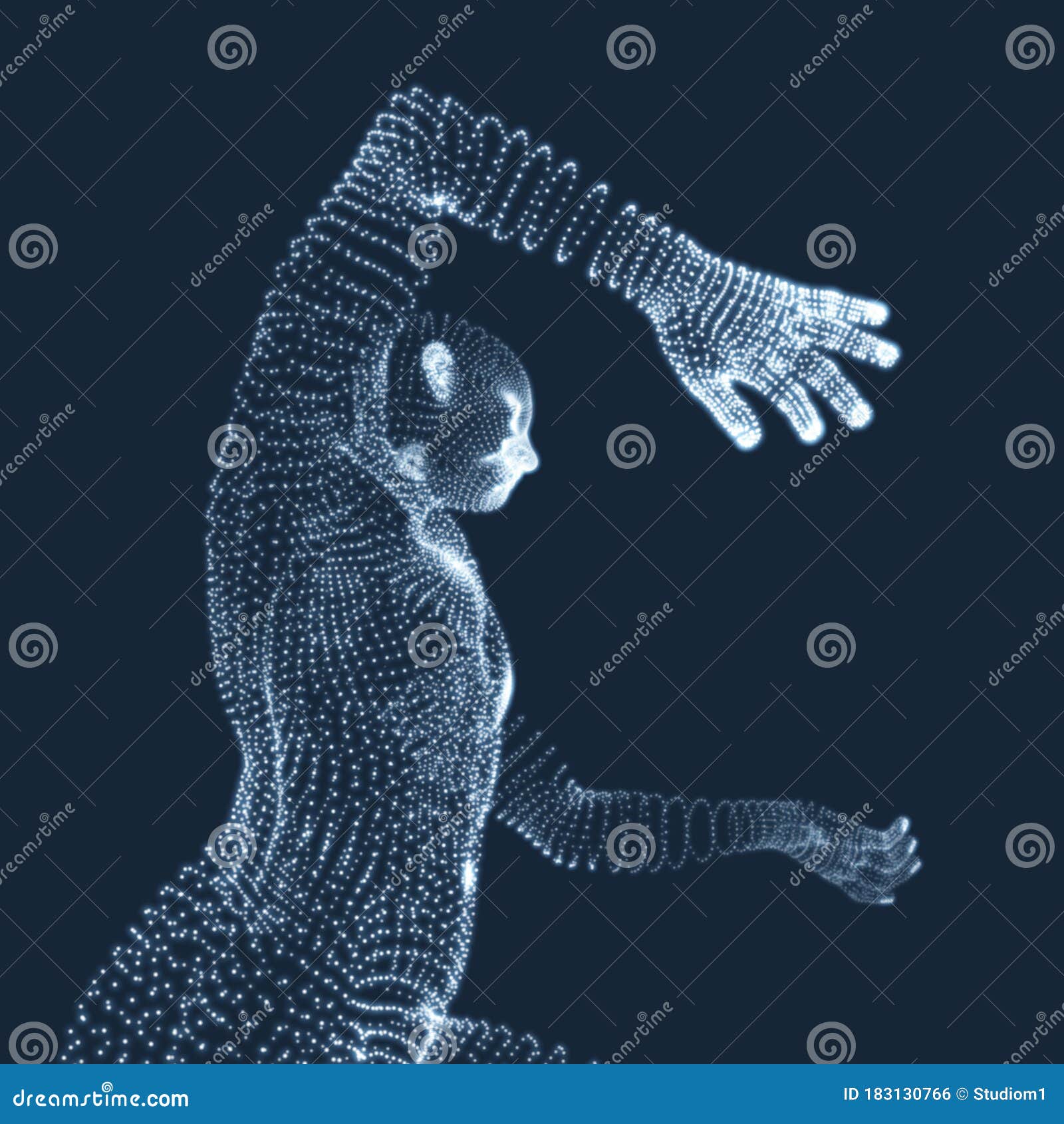 3D Model of Man. Human Body. Design Element Stock Vector - Illustration ...