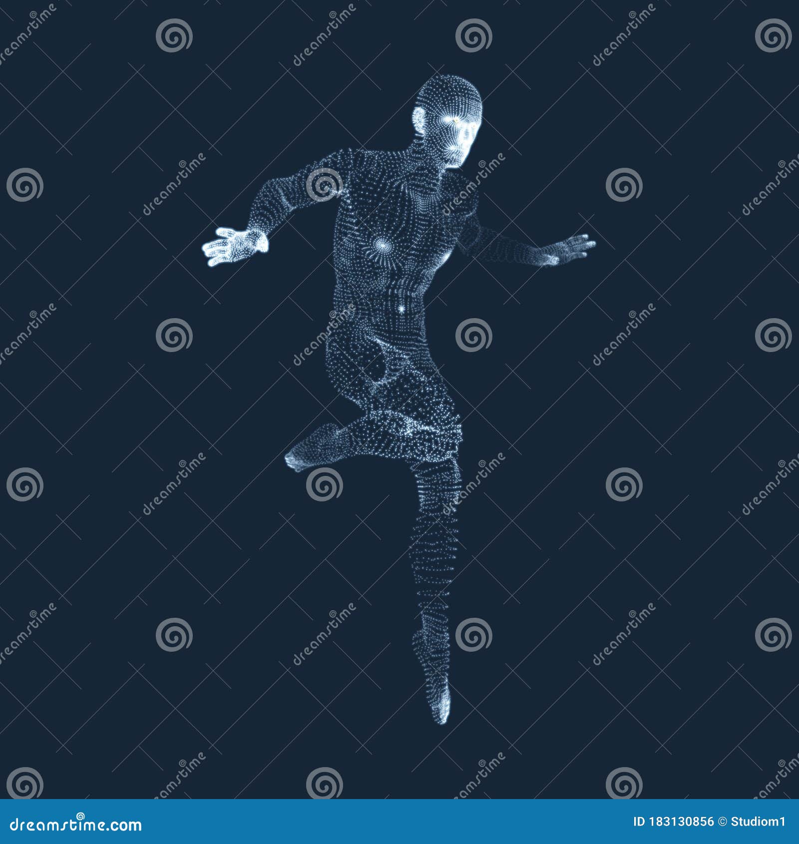 3D Model of Man. Human Body. Design Element Stock Vector - Illustration ...
