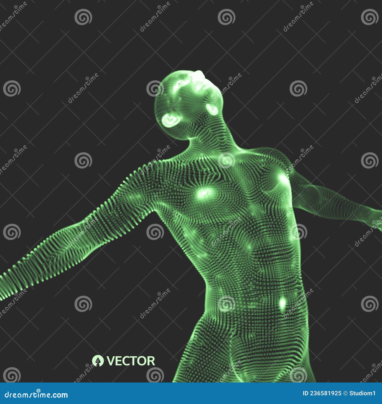 3d Model of Man. Human Body. Design Element Stock Vector - Illustration ...