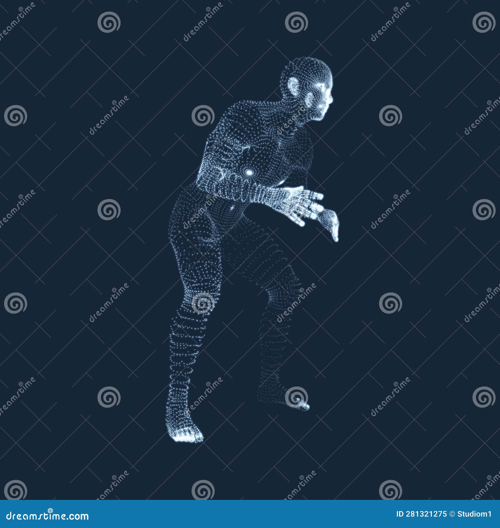 3D Model of Man. Human Body. Design Element Stock Vector - Illustration ...