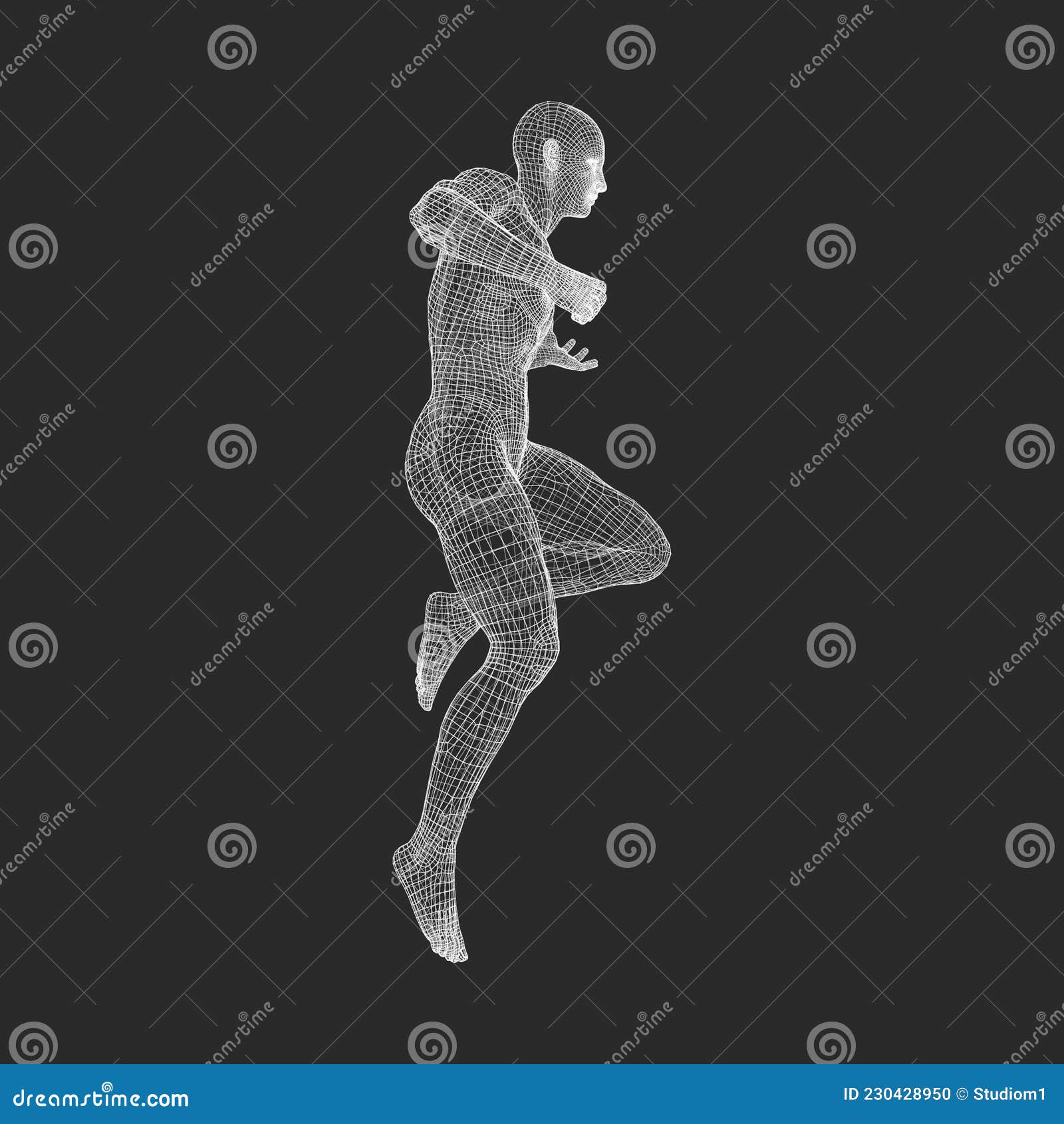 3D Model of Man. Human Body Wire Model. Design Element Stock Vector ...