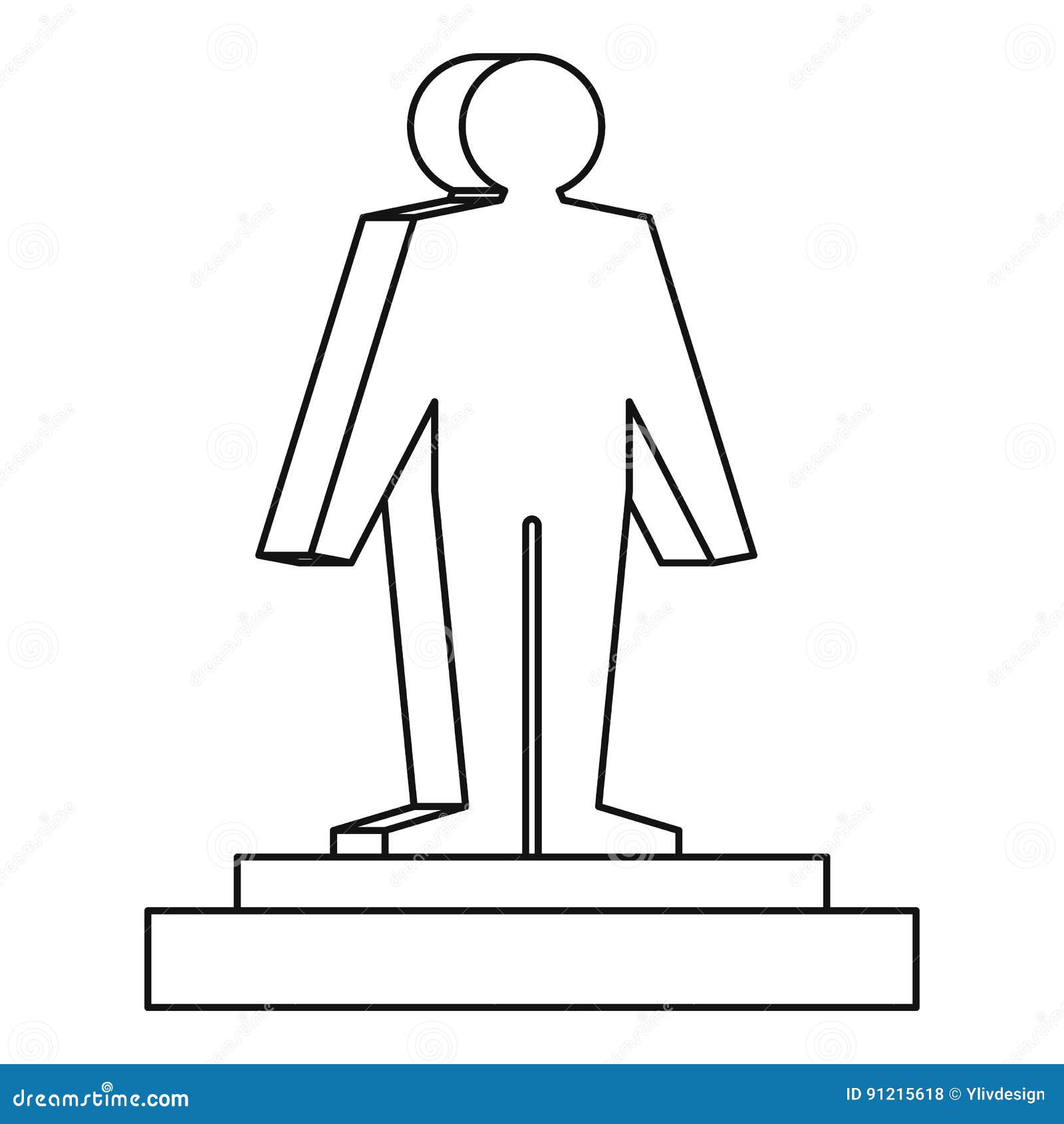 3d Model of a Man Icon, Outline Style Stock Vector - Illustration of ...