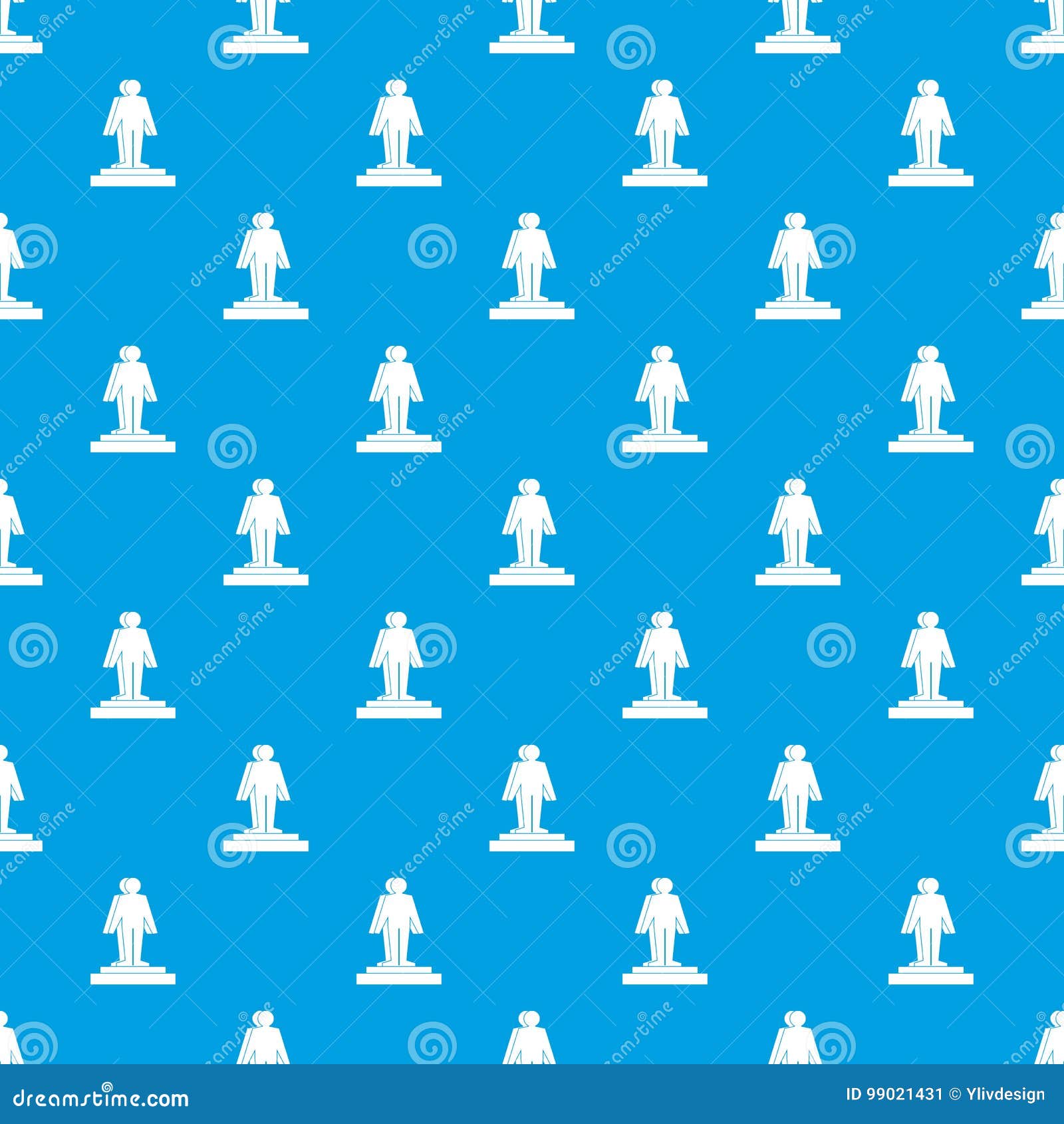 3d Model of a Man Pattern Seamless Blue Stock Vector - Illustration of ...