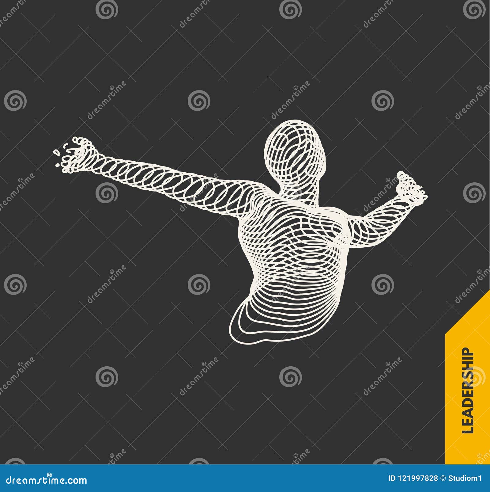 3d Model of Man. Vector Illustration. Wire Connection Structure. Stock ...