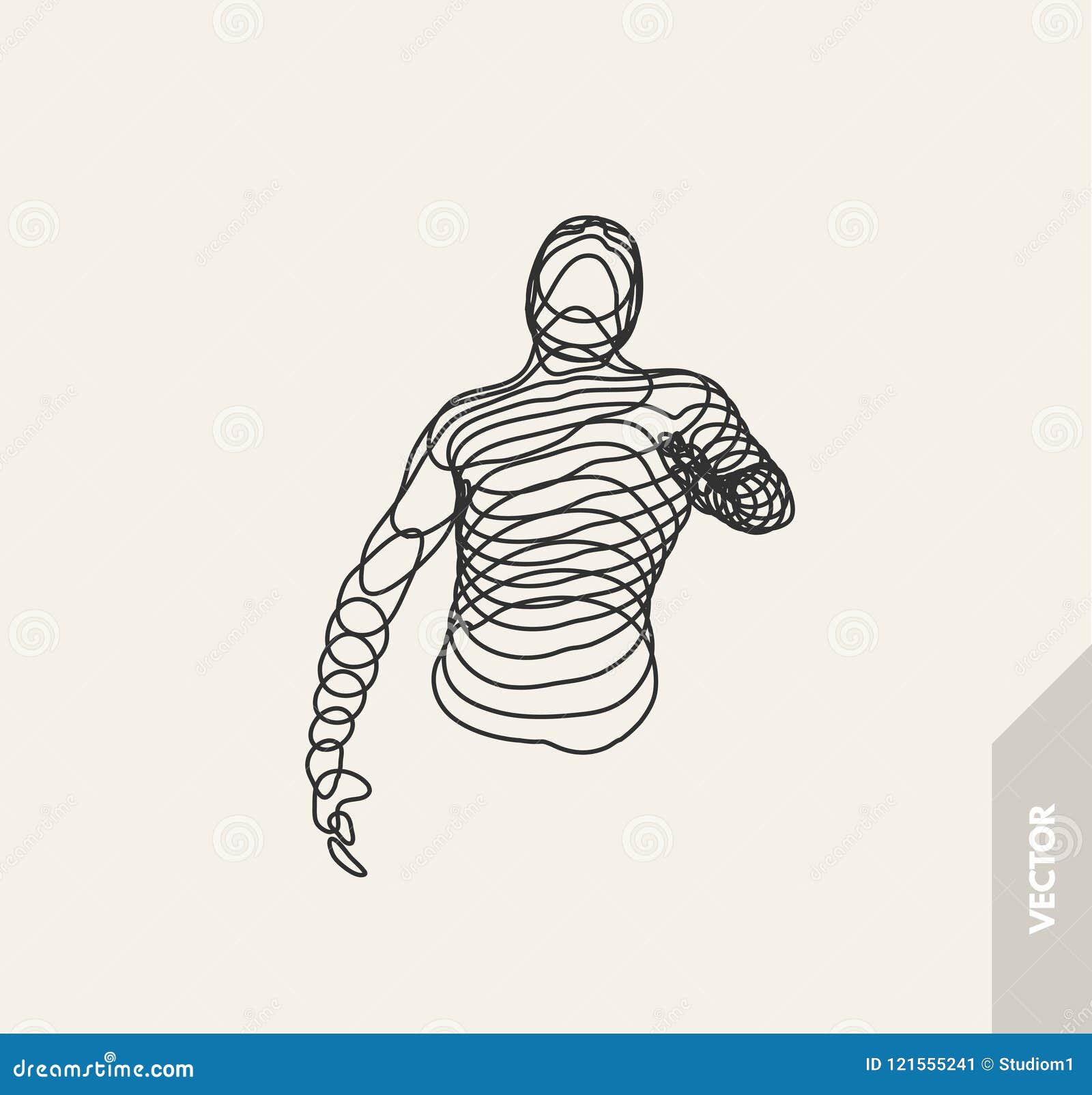 3d Model of Man. Wire Connection To Virtual Reality. Stock Vector ...