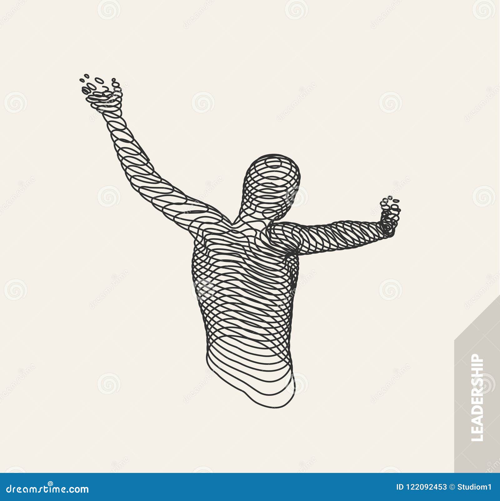 3d Model of Man. Wire Connection To Virtual Reality. Vector ...