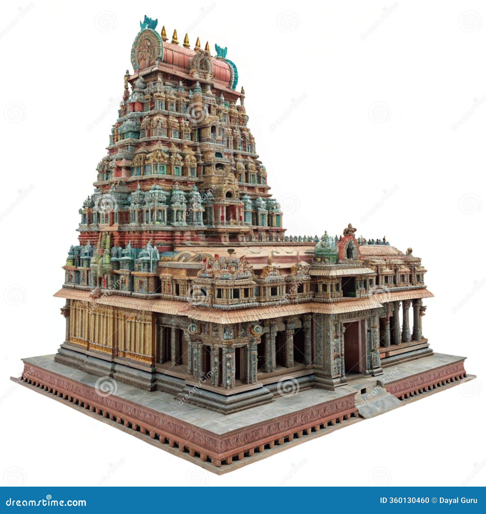 Meenakshi Amman Temple 3D Model Isolated On Transparent Background Stock Photo | CartoonDealer ...