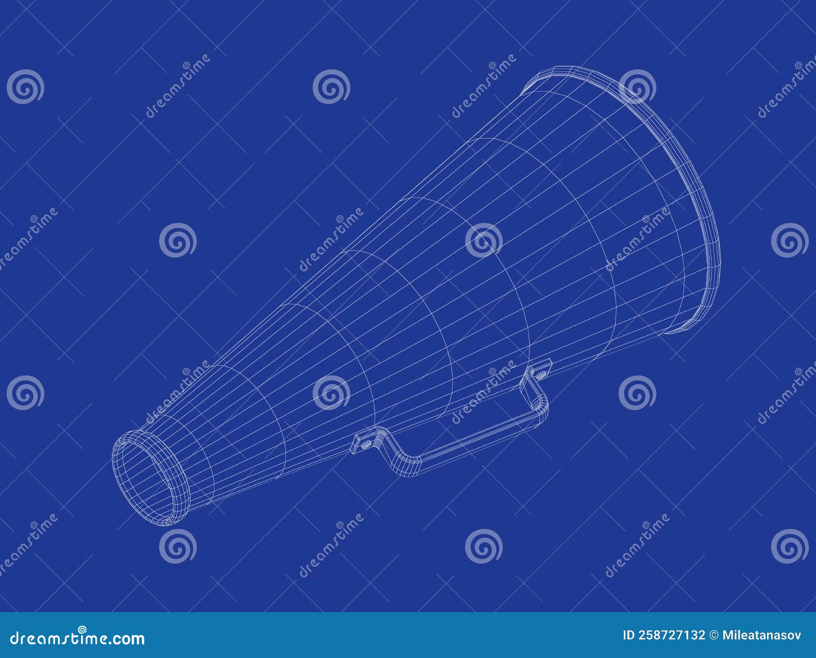 3D model of megaphone stock illustration. Illustration of vintage ...