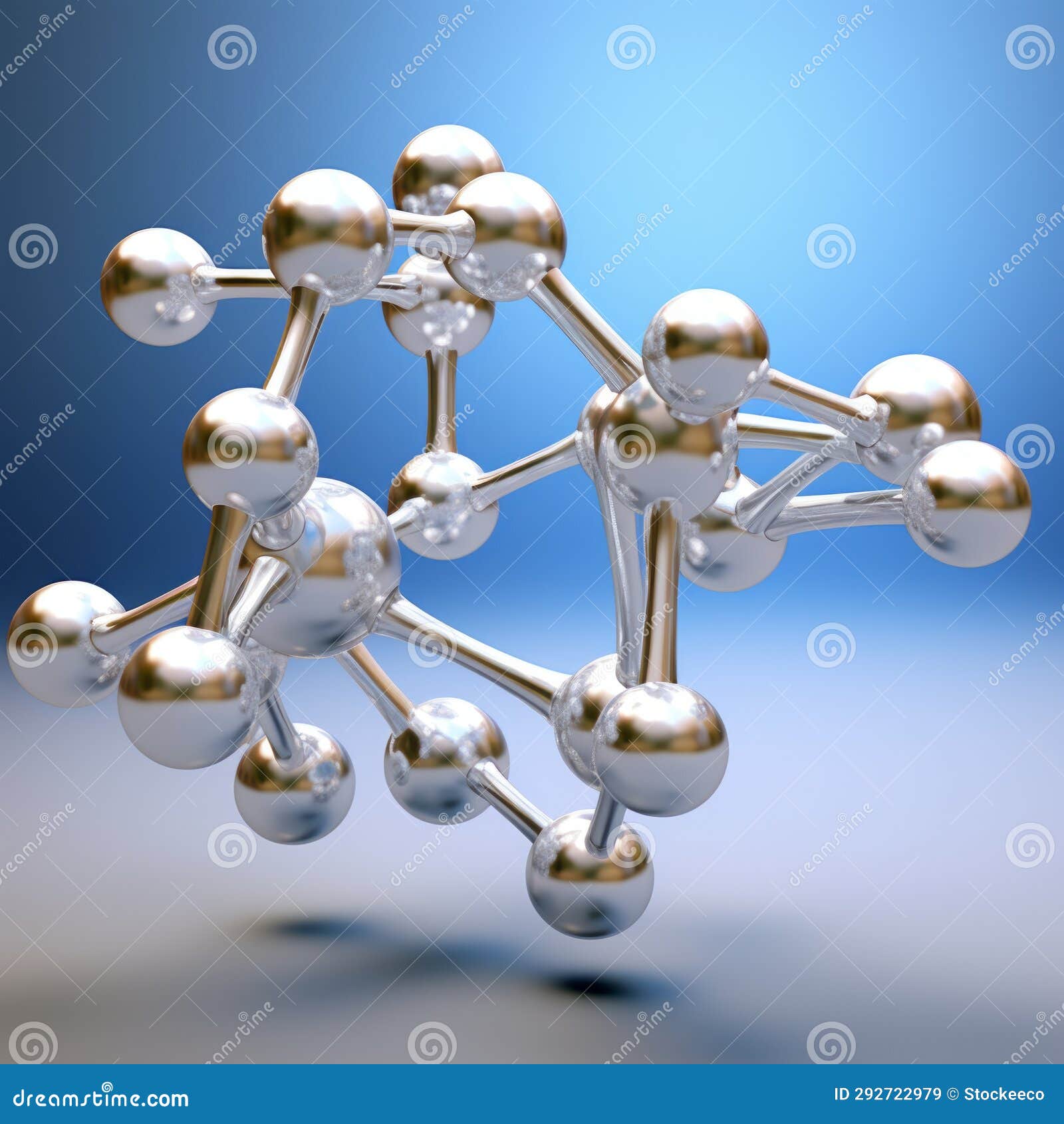 Super Detailed 3d Render of Silver Molecule in Smooth and Shiny ...