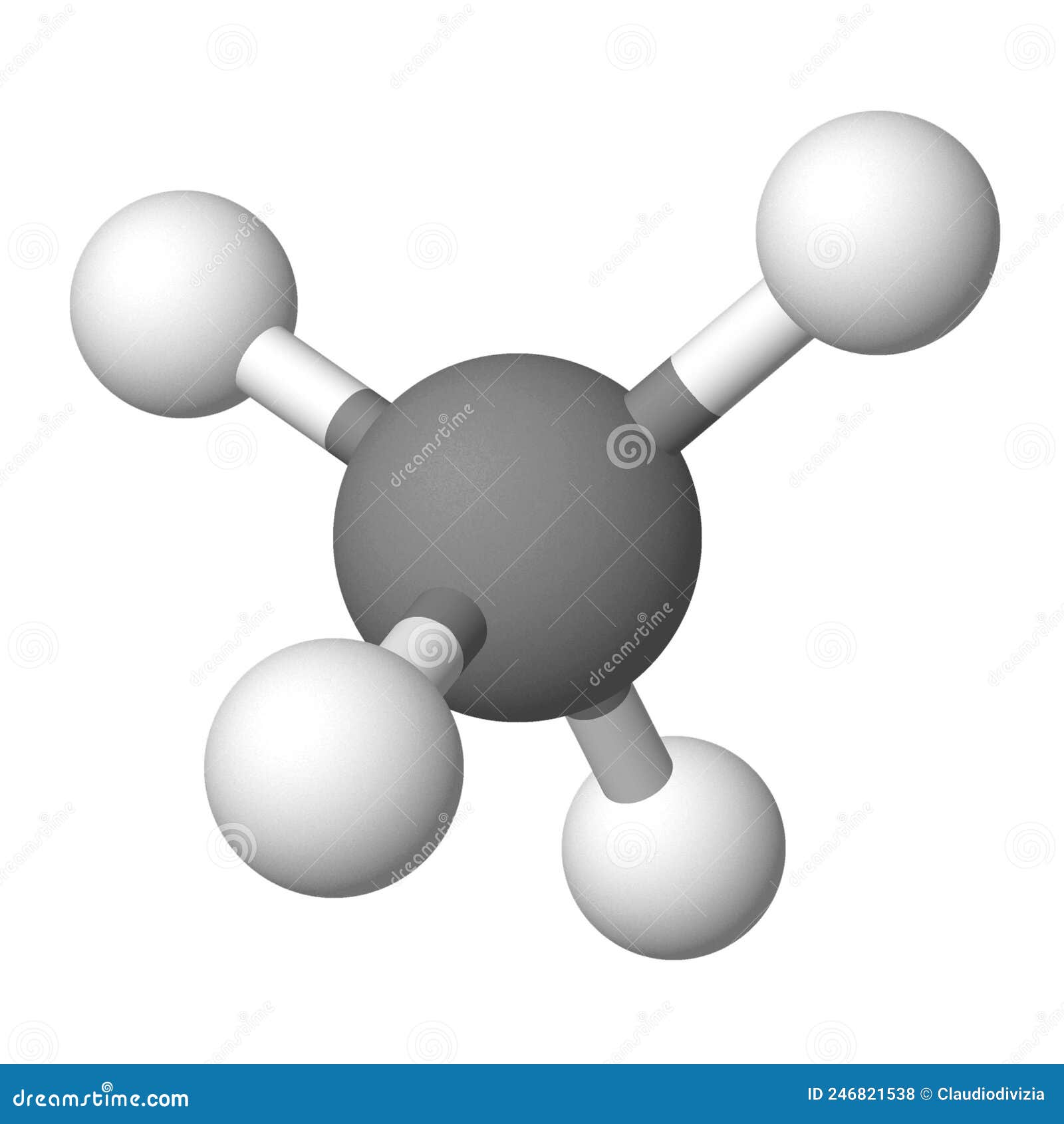 Methane Molecule Isolated Over White Stock Illustration - Illustration ...