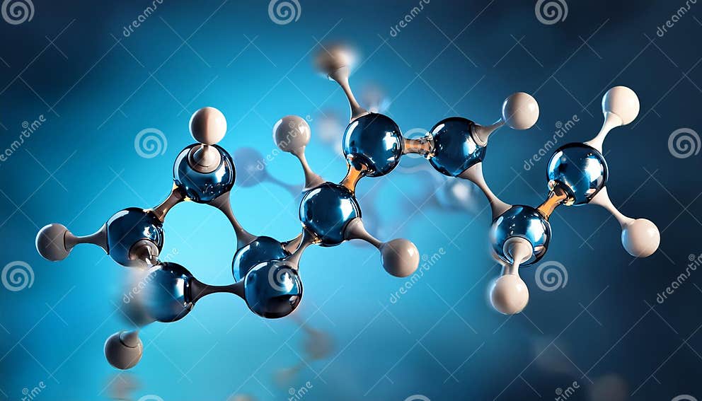 3D Molecule Model, AI Generated Stock Illustration - Illustration of ...