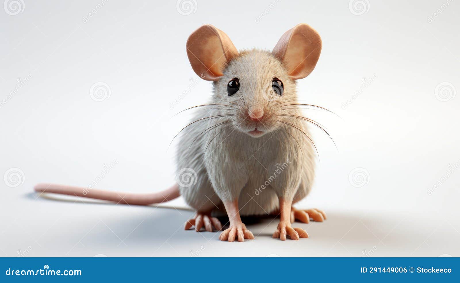 Realistic White Mouse with Large Orange Eye - High Quality 8k Rendering ...