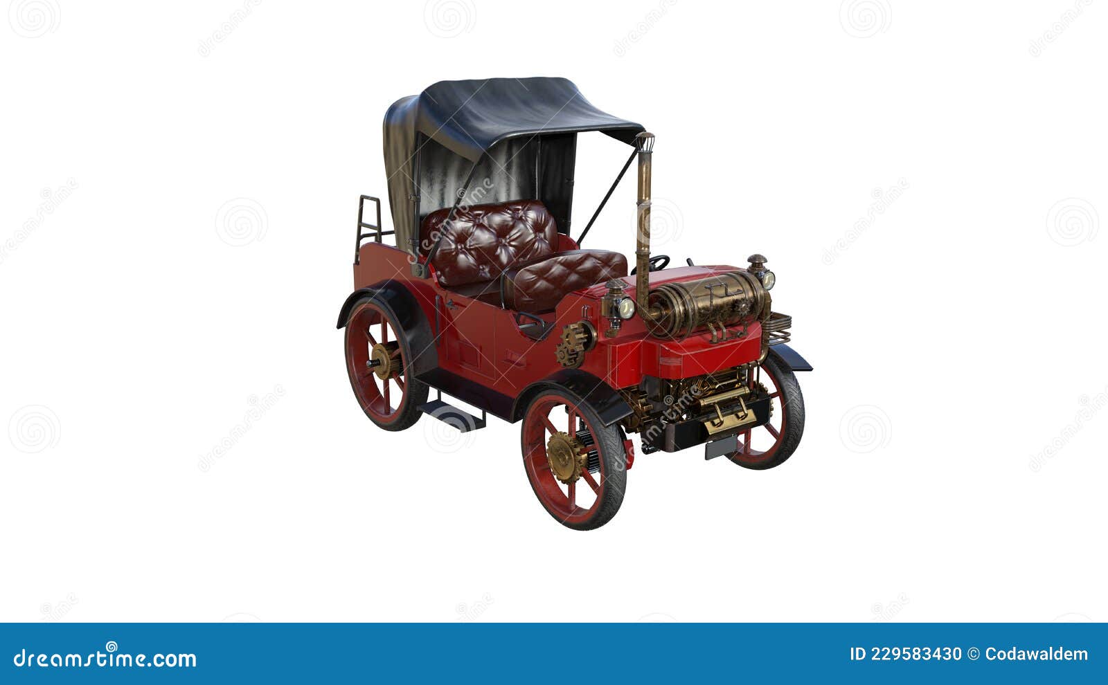 3d Model of an Old Car Rendered at Different Angles, Isolated on a ...