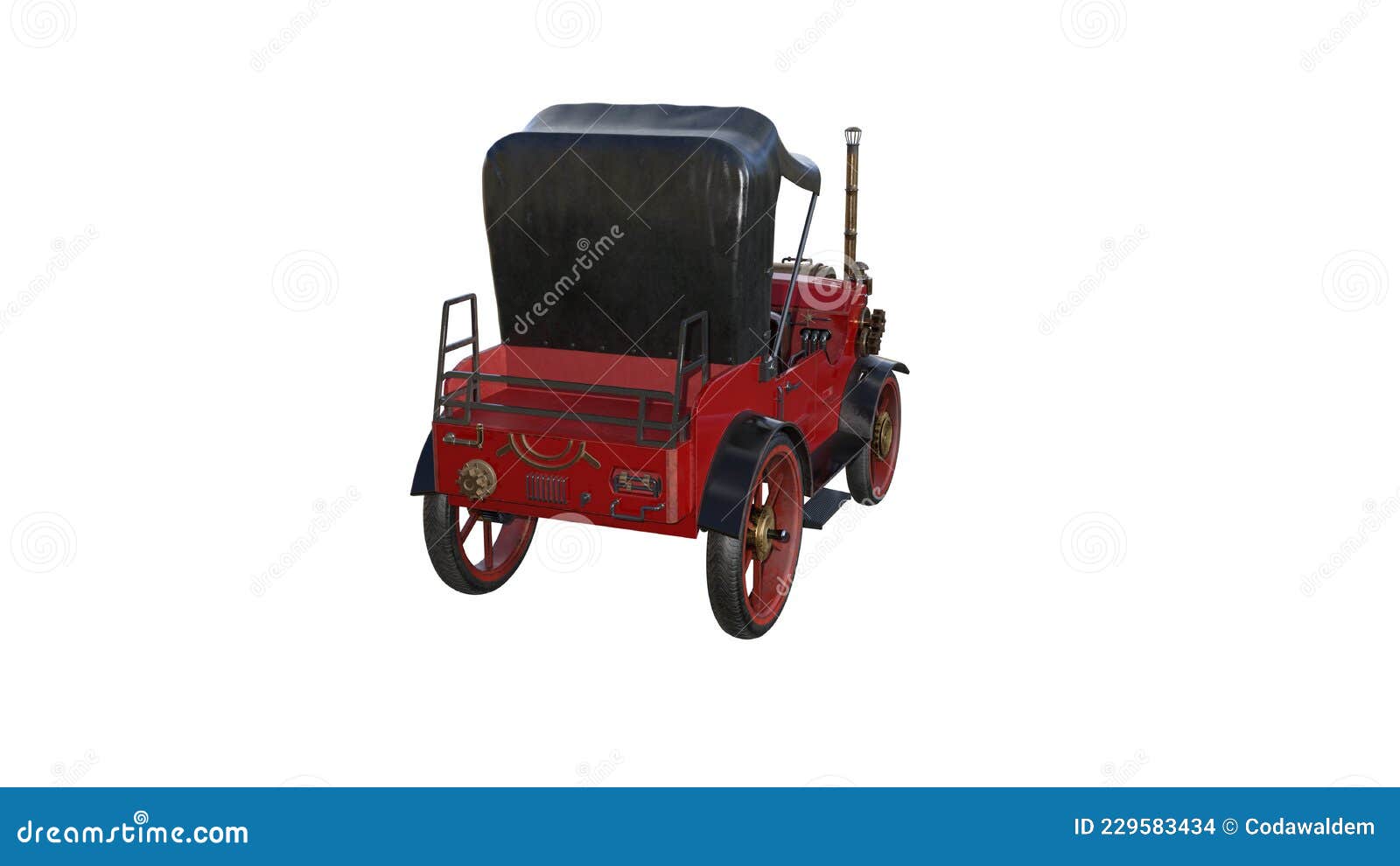 3d Model of an Old Car Rendered at Different Angles, Isolated on a ...