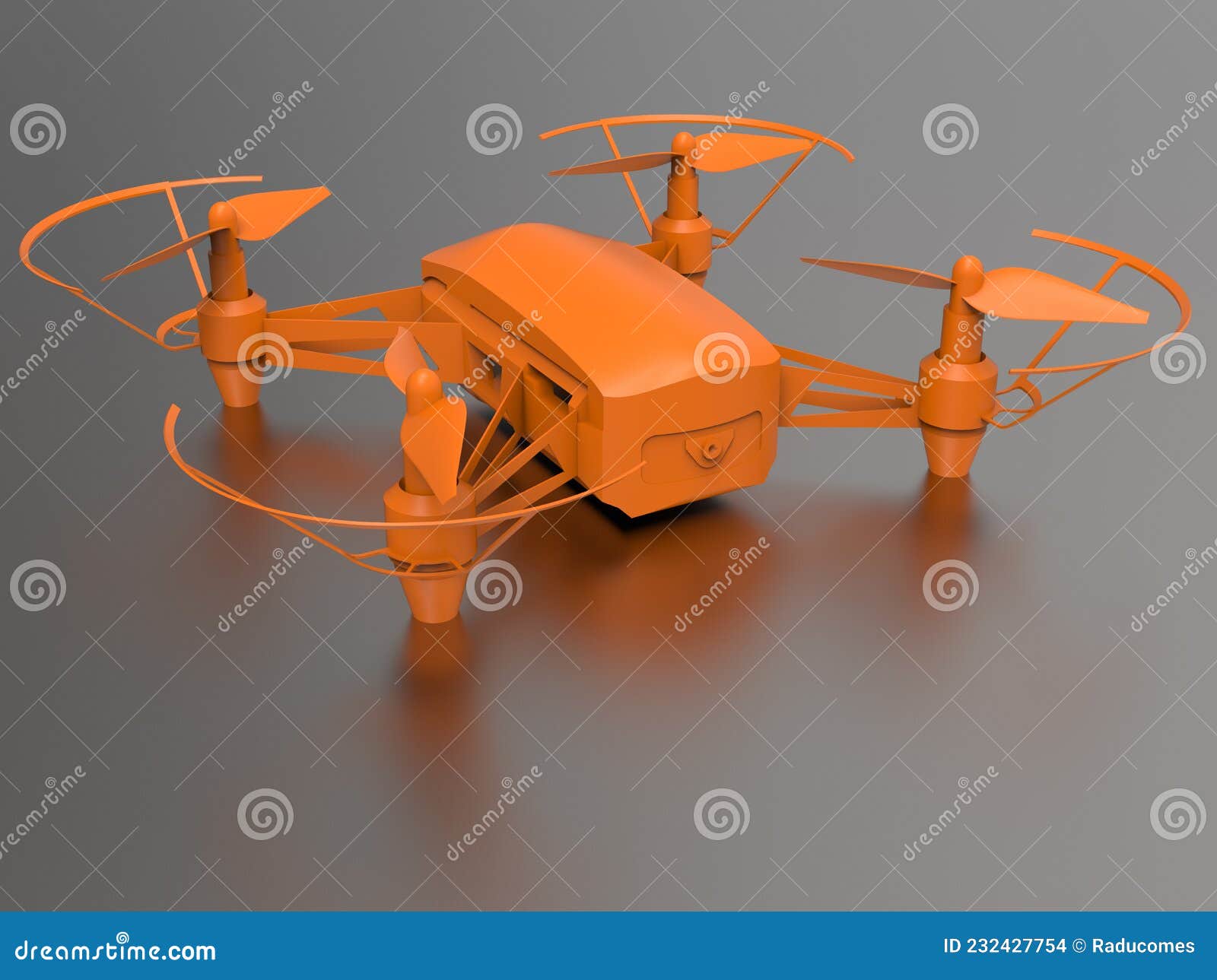 3D Model - Orange Isolated Drone Stock Illustration - Illustration of ...