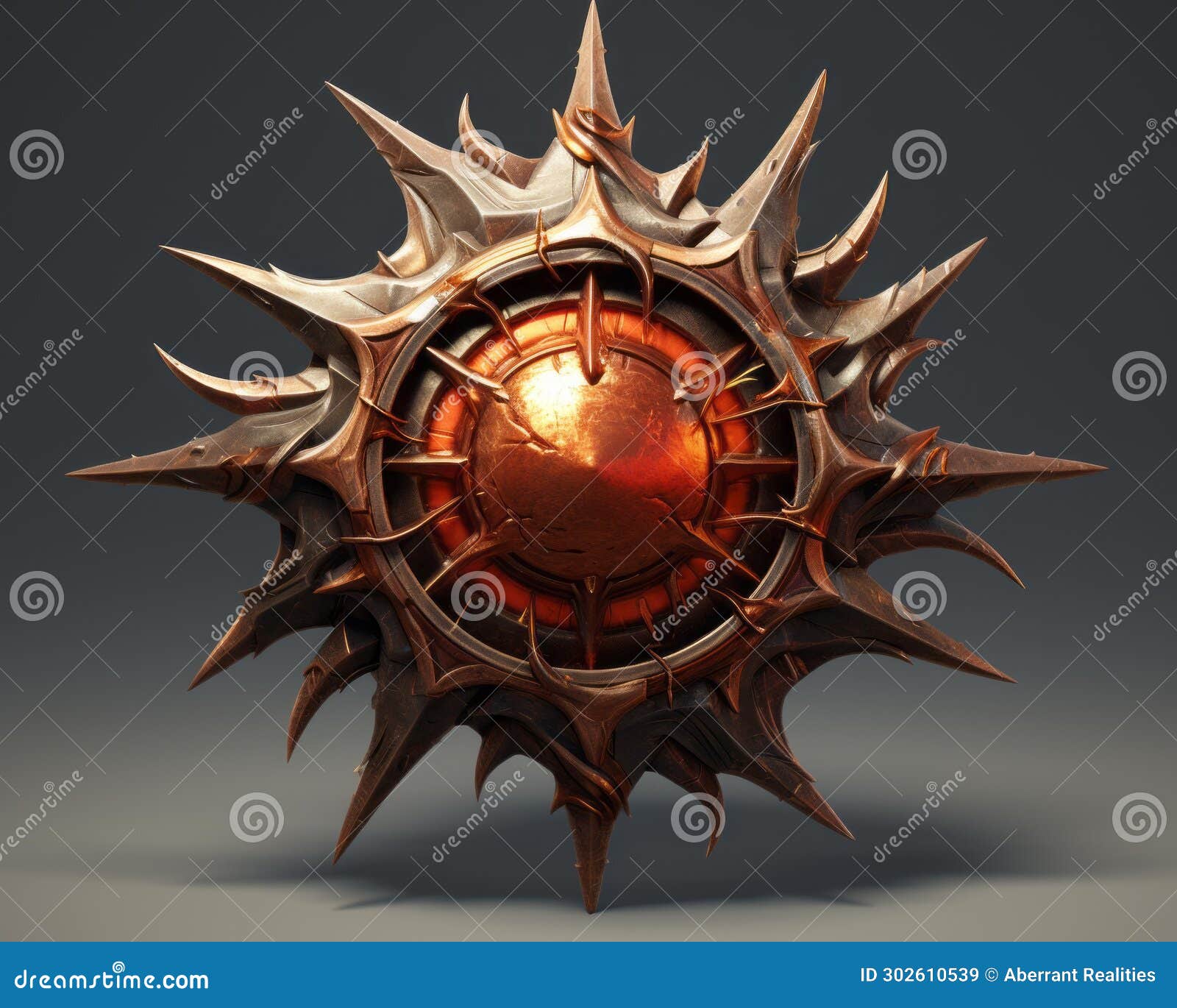 A 3d Model of an Orange Sun with Spikes on it Stock Illustration ...