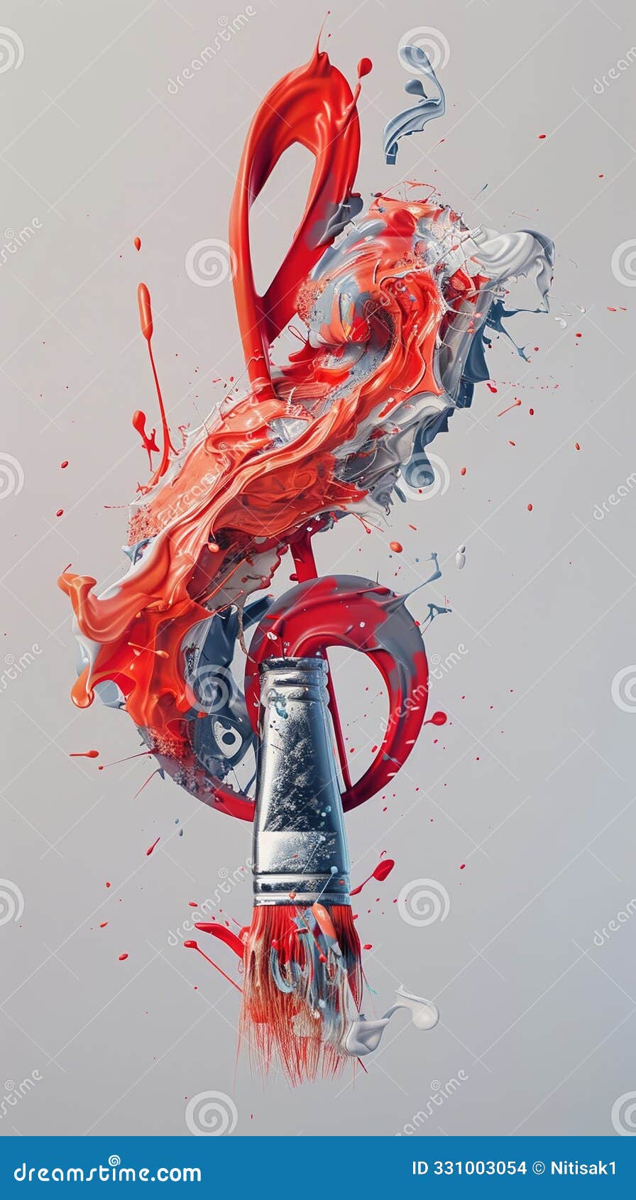 A 3D Model of a Paintbrush Morphing into a Musical Note Blurring the ...