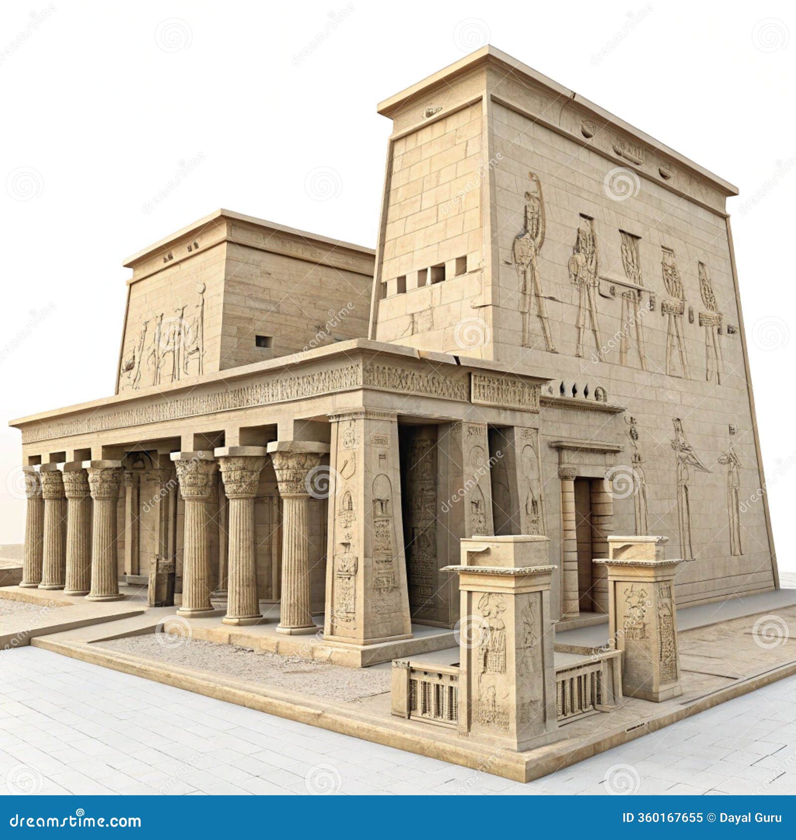 3D Model of Philae Temple Isolated on Transparent Background Stock ...