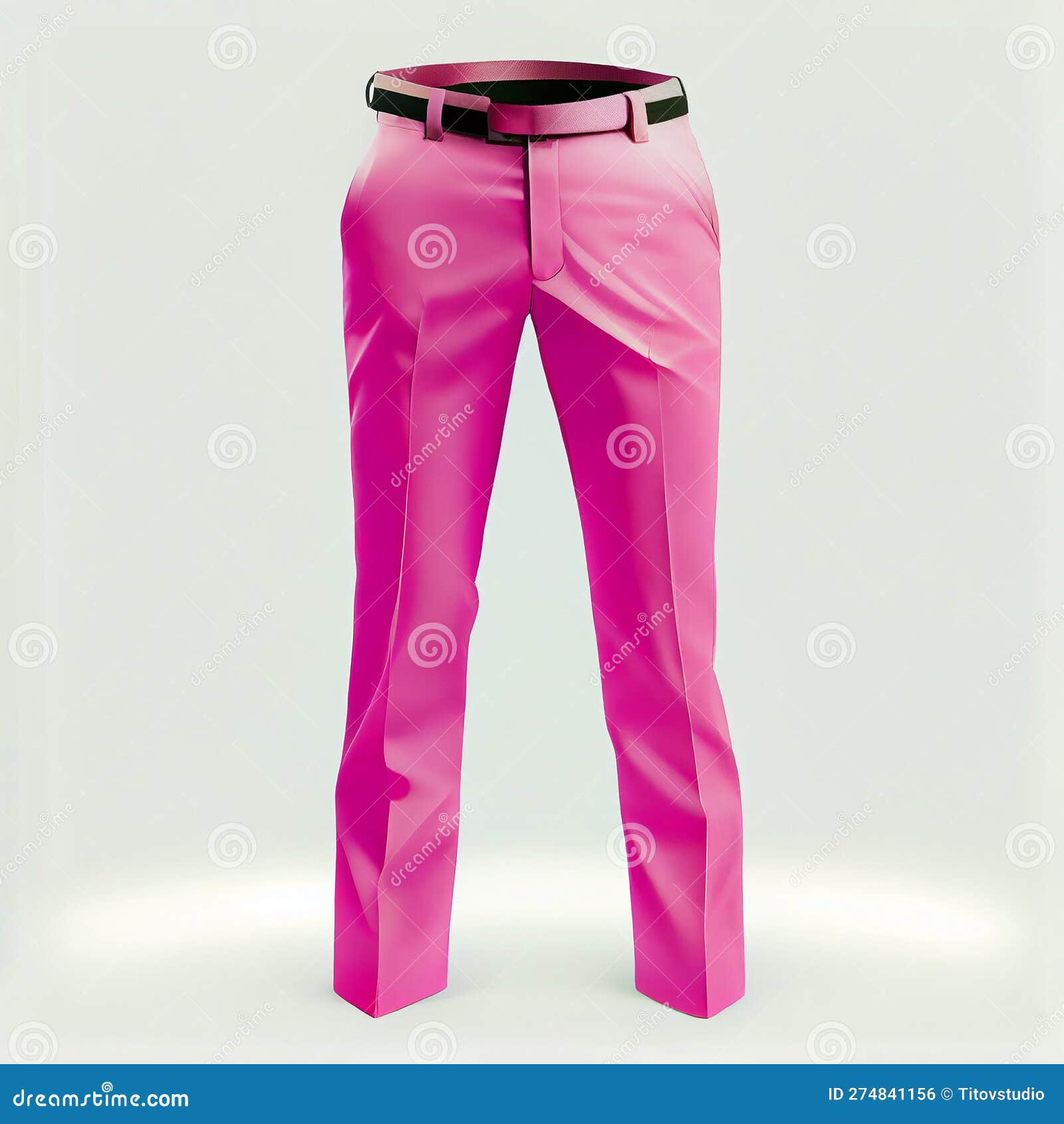 3D model of pink trousers stock illustration. Illustration of fabric ...