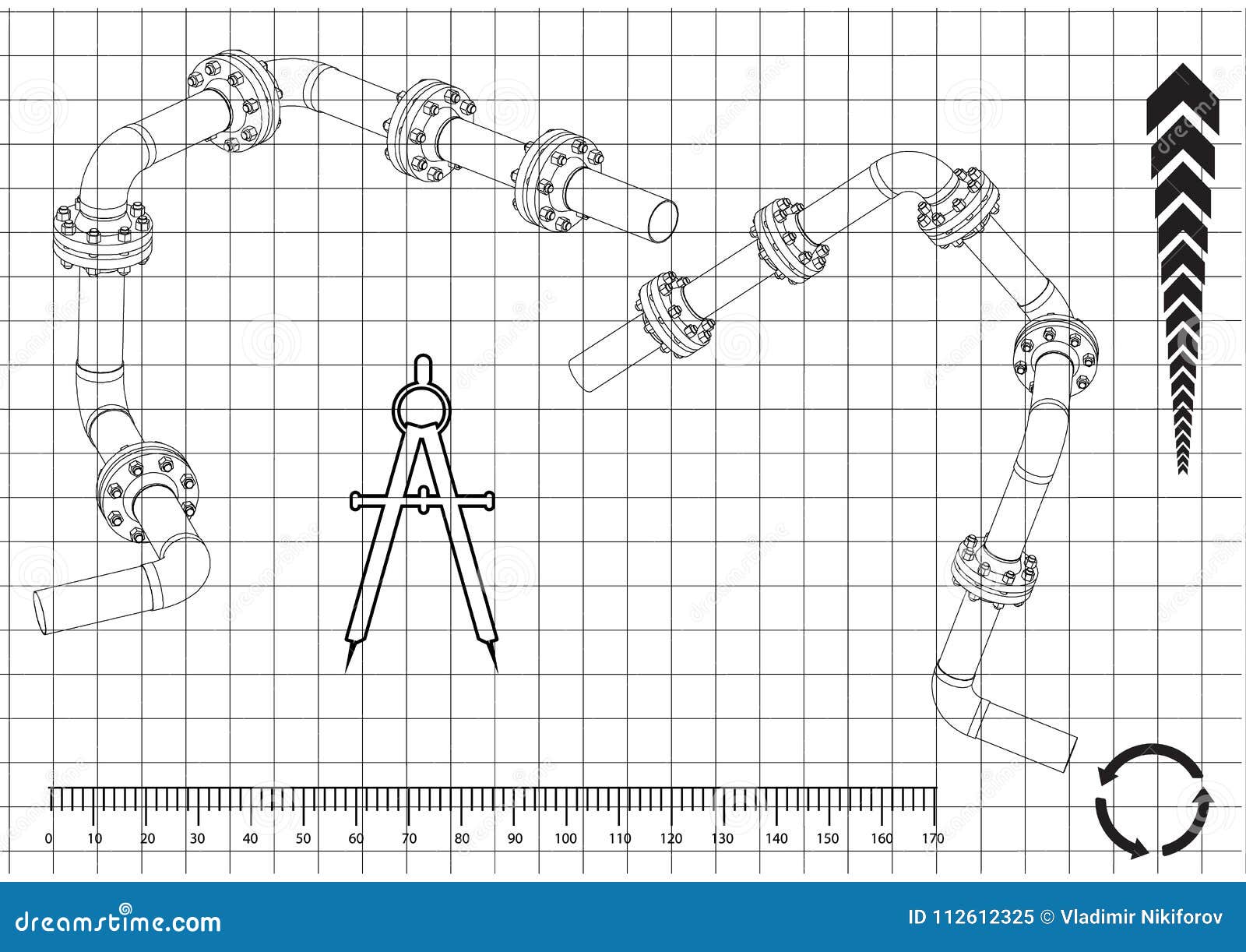 3d model of an pipeline stock vector. Illustration of element - 112612325