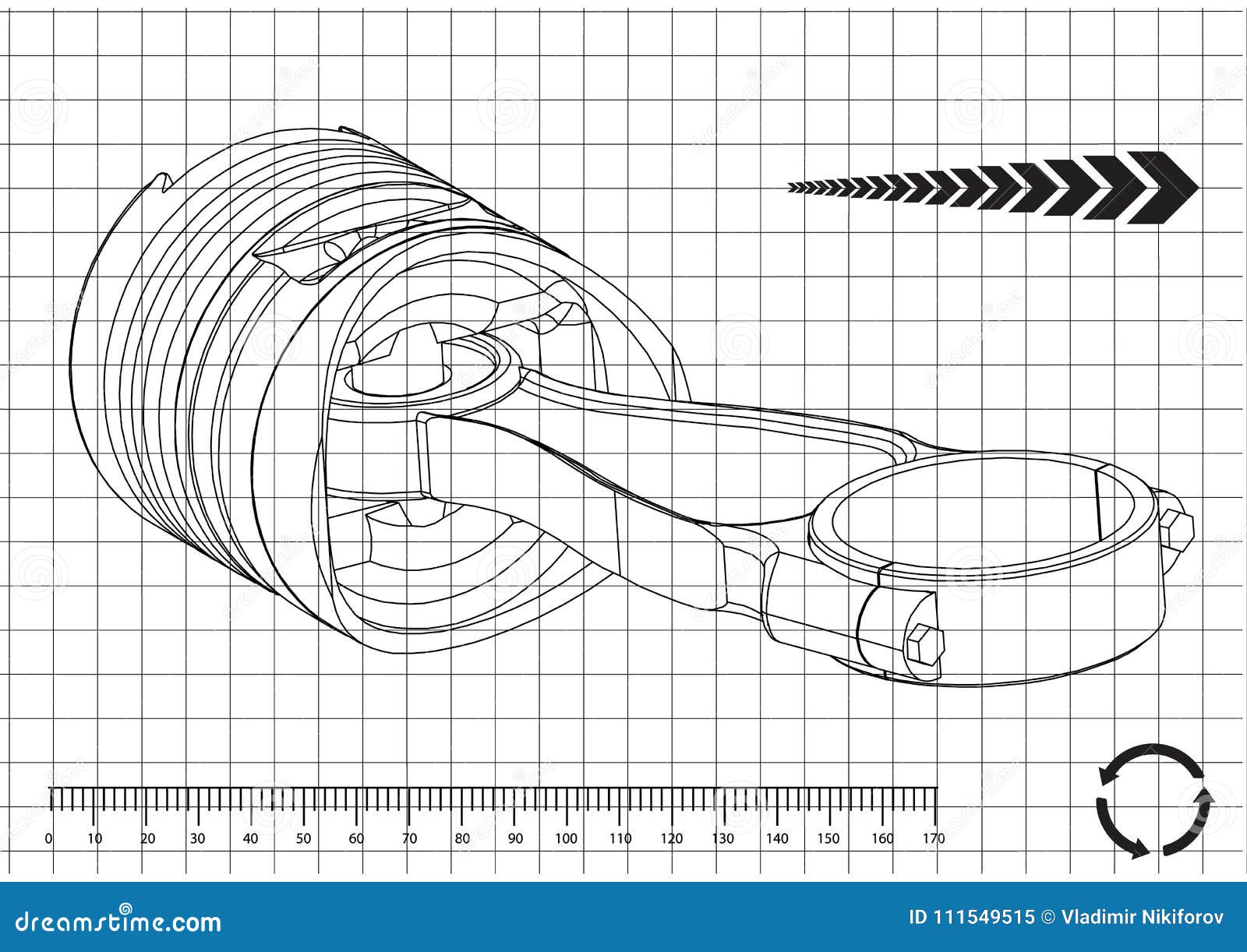 3d model of piston stock vector. Illustration of grunge - 111549515