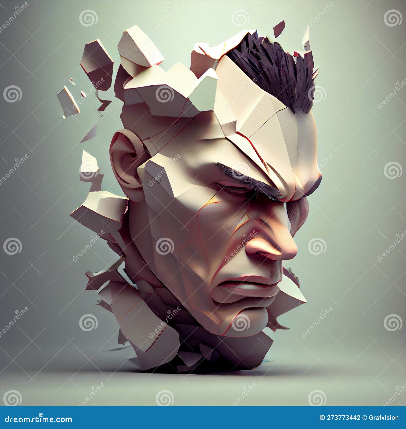 3D Model Plaster Statue Sculpture, Generative AI Stock Illustration ...