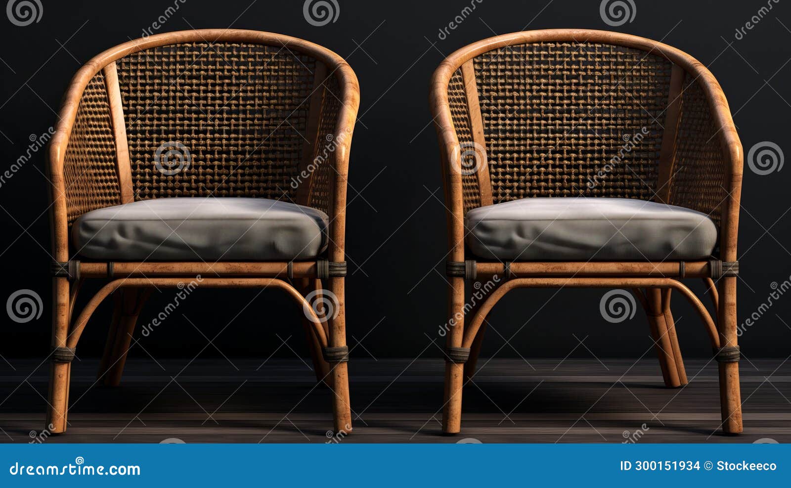 Preview of Rattan Chair Model with Gritty Textures and Exciting Texture ...