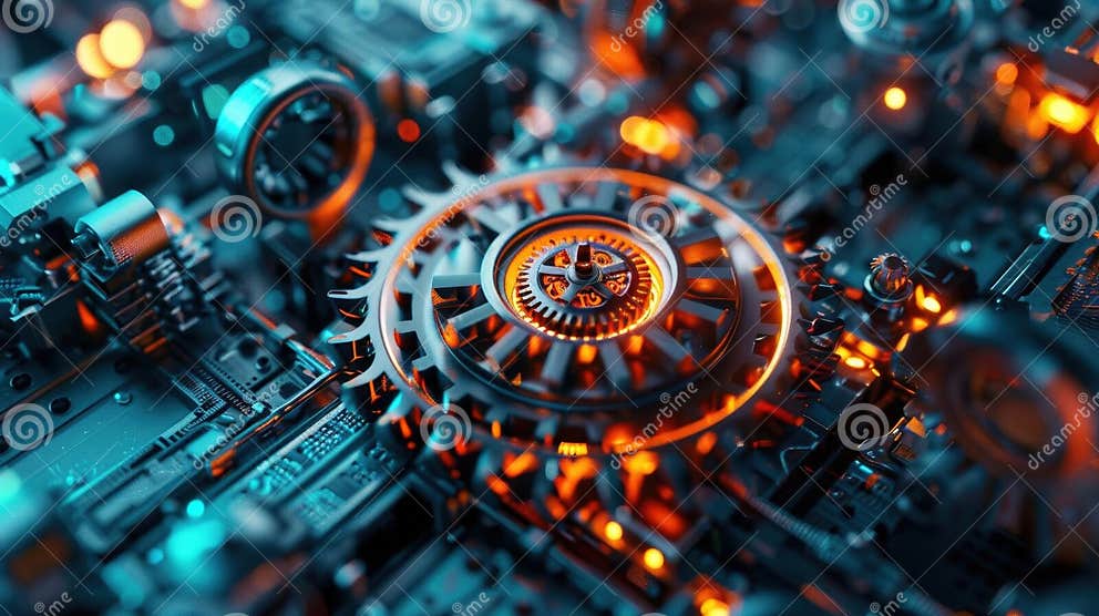 3D Model of a Programmable Automation Icon with a Dynamic Colorful ...